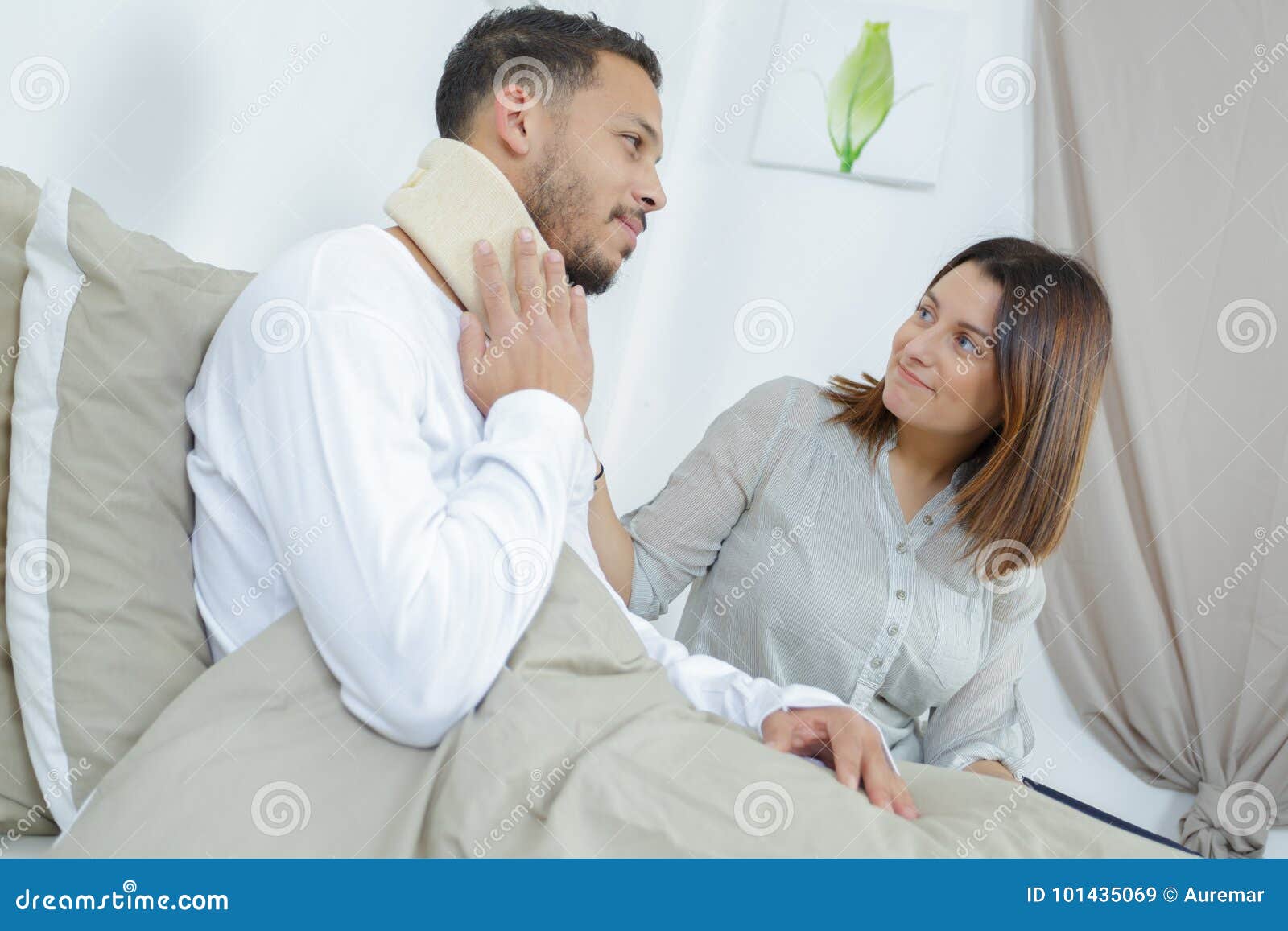 Wife checking on husband stock image. Image of neck - 101435069