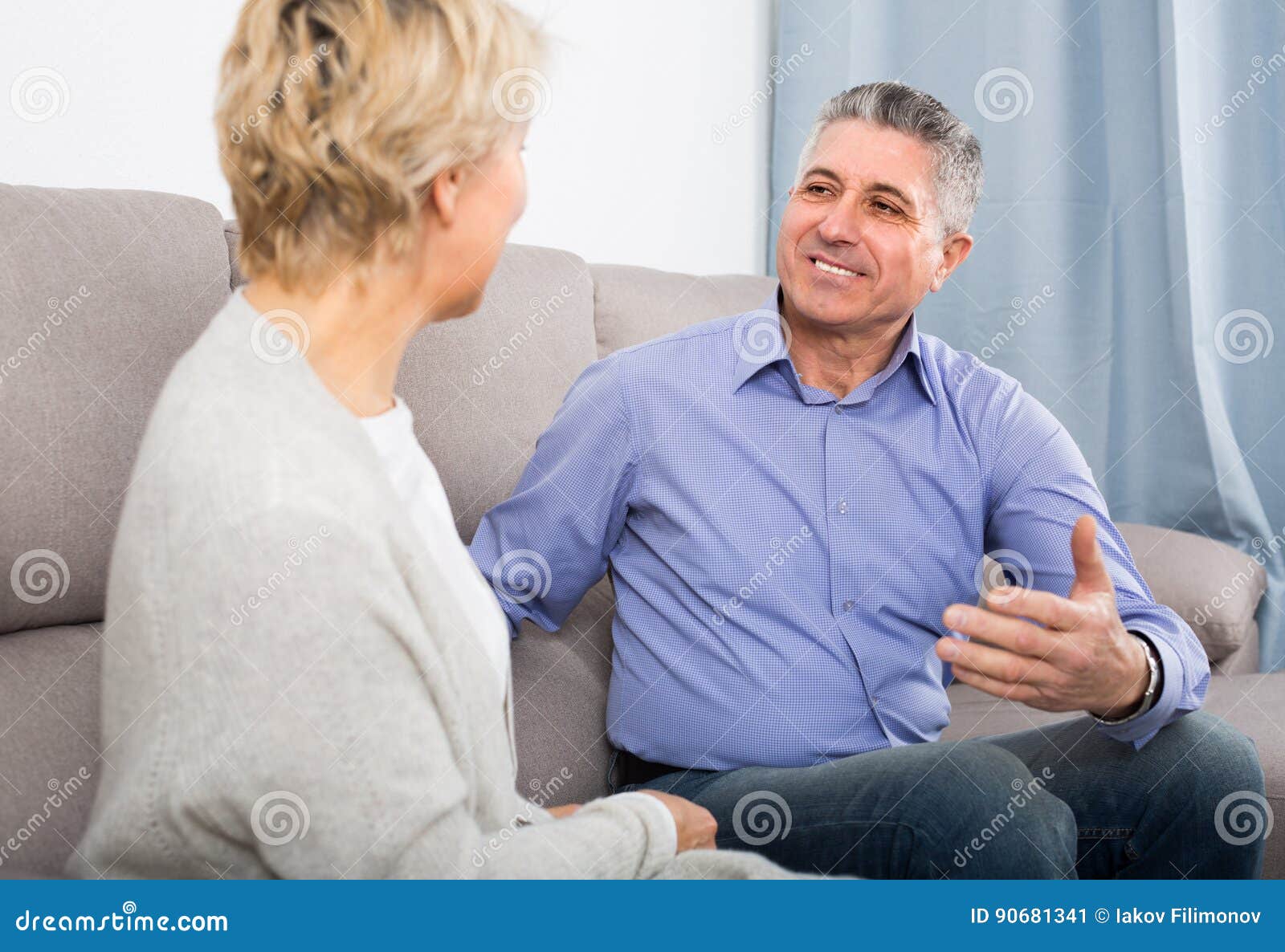 Wife and Husband Love Friendly Talk Stock Image - Image of family ...
