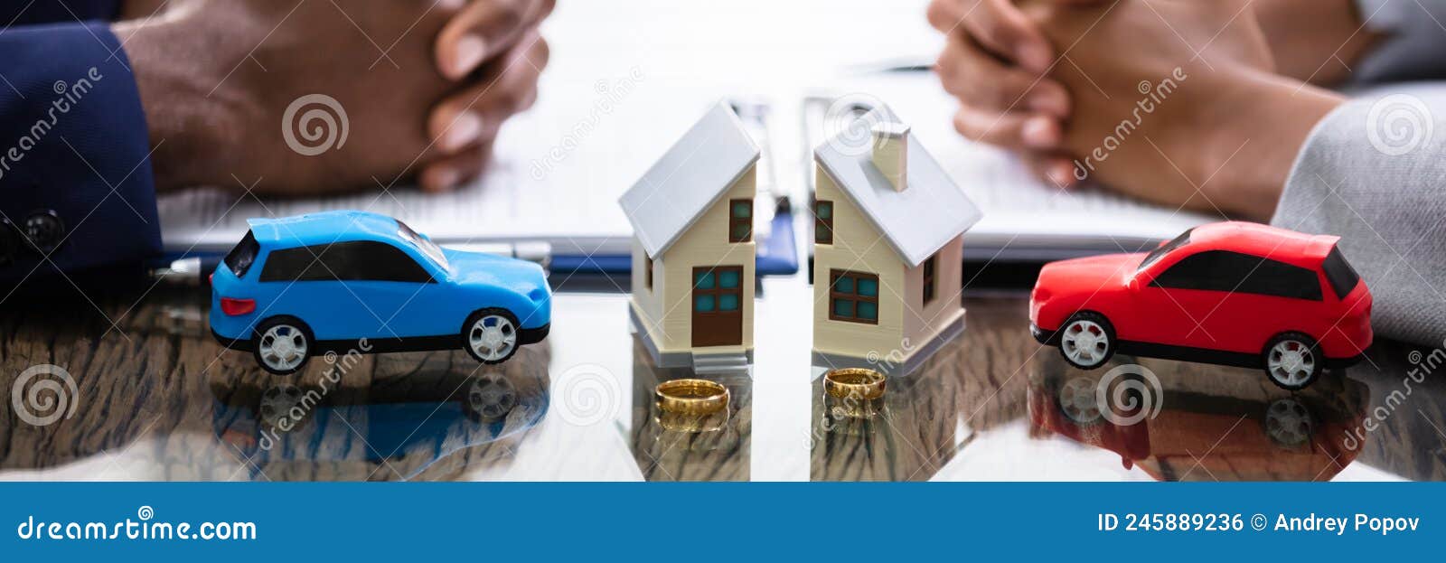 Wife and Husband Splitting House and Car Stock Photo - Image of cutout ...