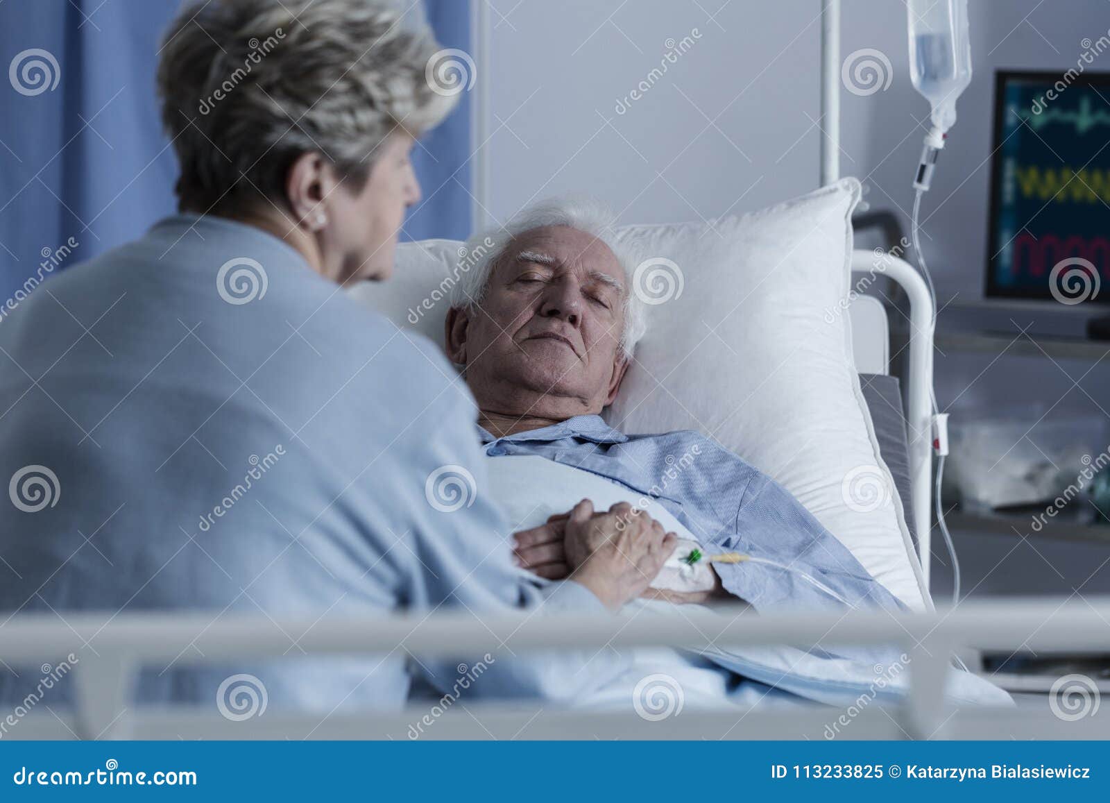 Elder man in coma stock image. Image of coma, drip, geriatric - 113233825