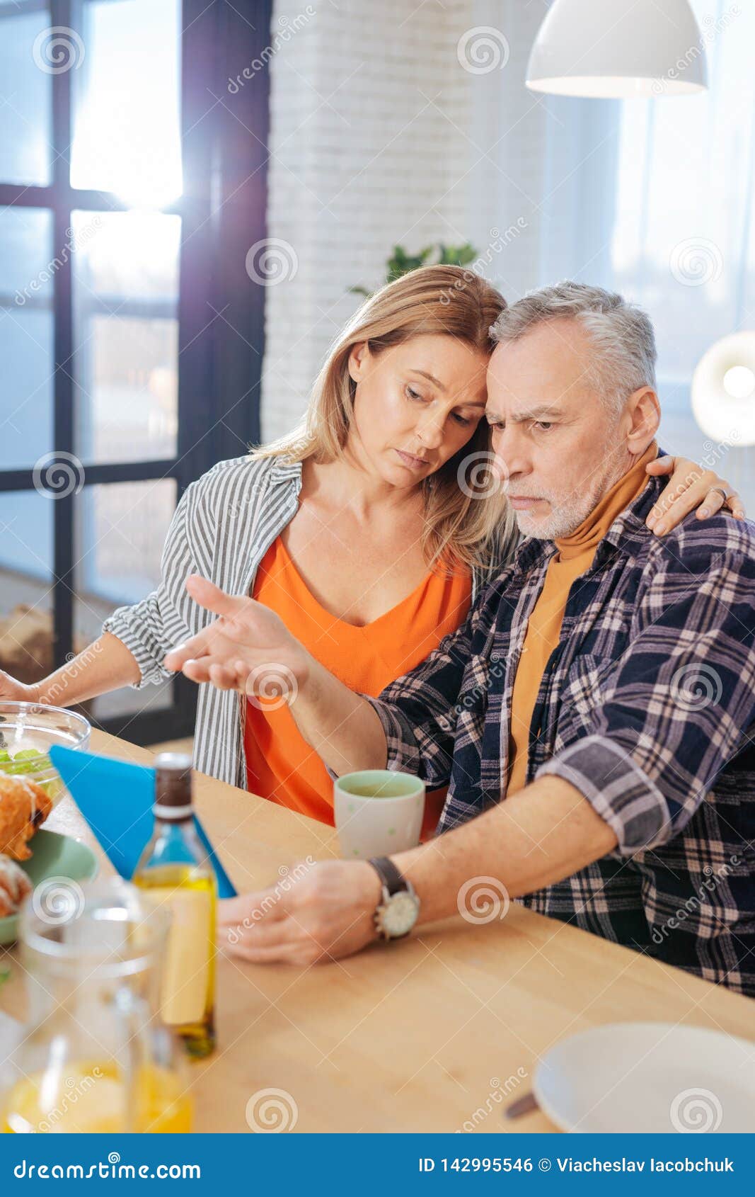 Wife Supporting Her Husband Having a Lot of Problems Stock Photo ...