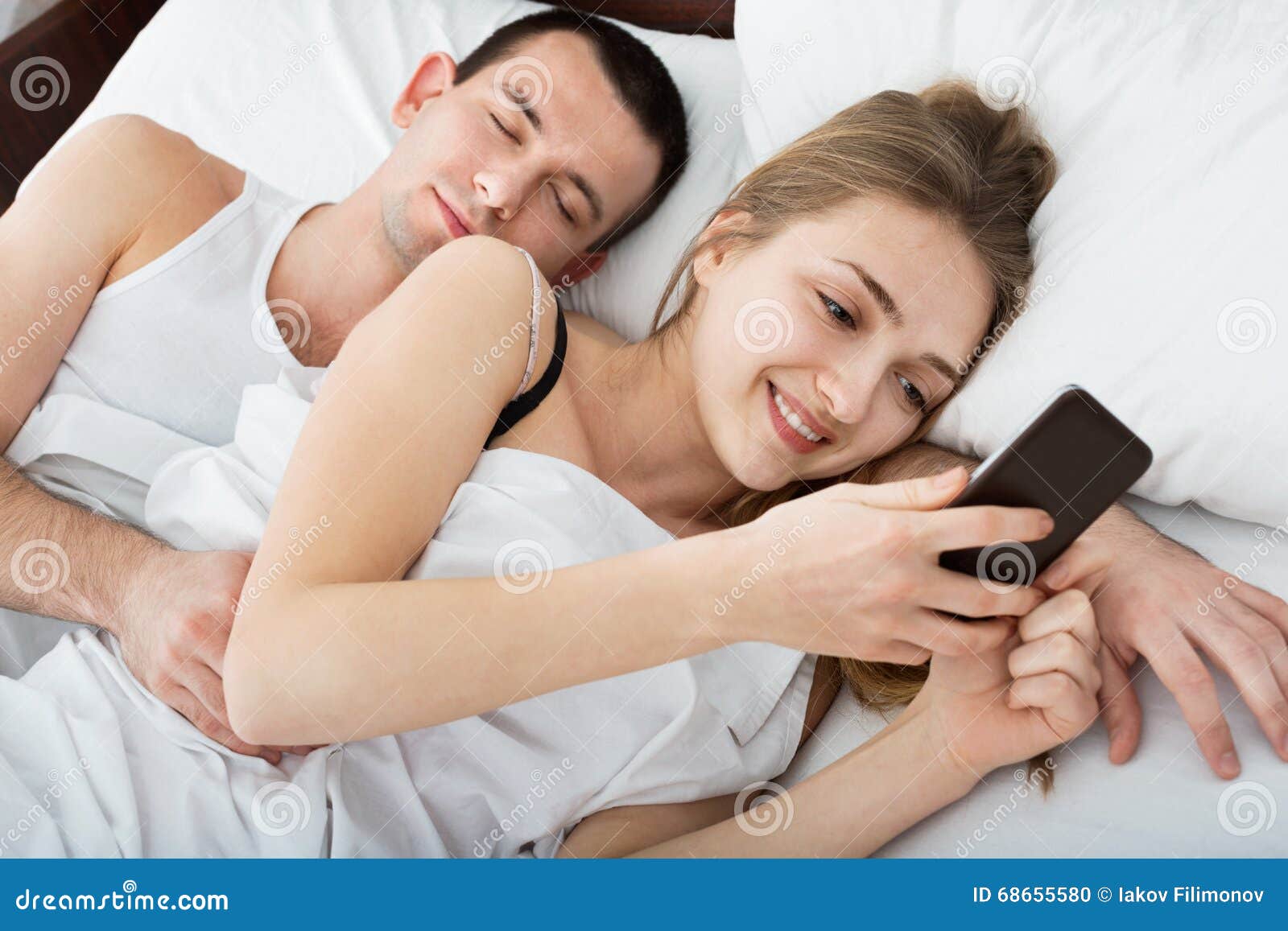 Wife Texting with Lover on Smartphone Stock Photo - Image of instagram ...