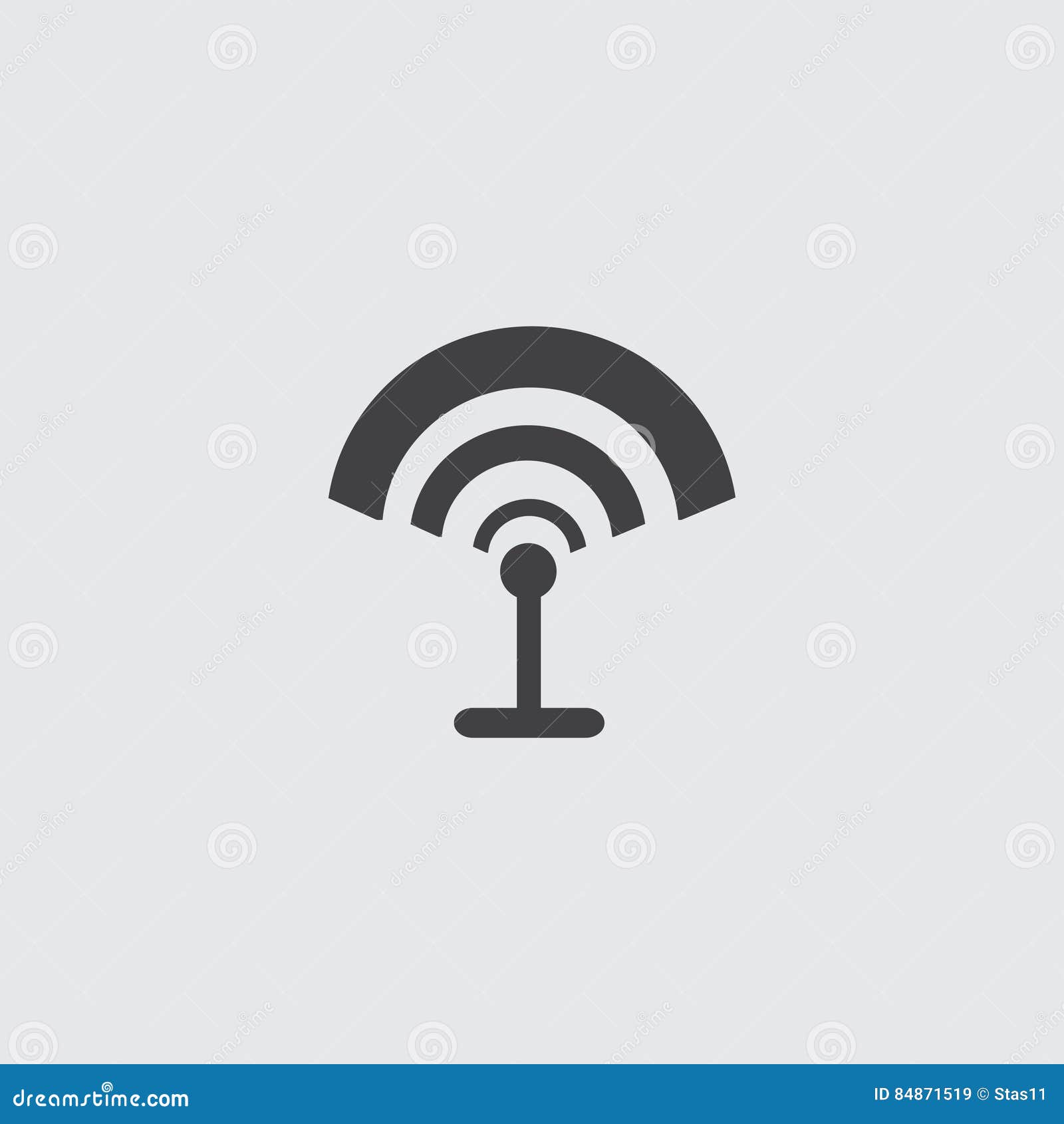 WiFi Antenna Icon in a Flat Design in Black Color. Vector Illustration ...