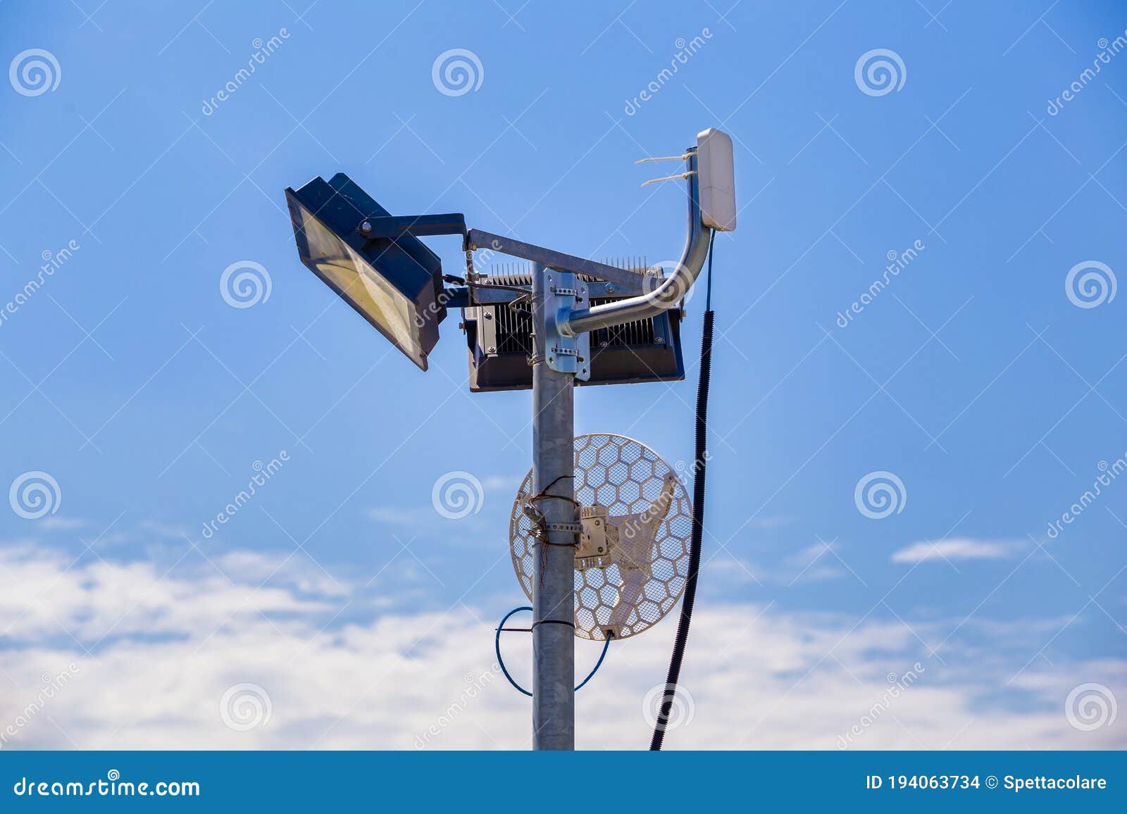 Wifi Antenna Outdoor On A Metal Light Pole Stock Image | CartoonDealer ...