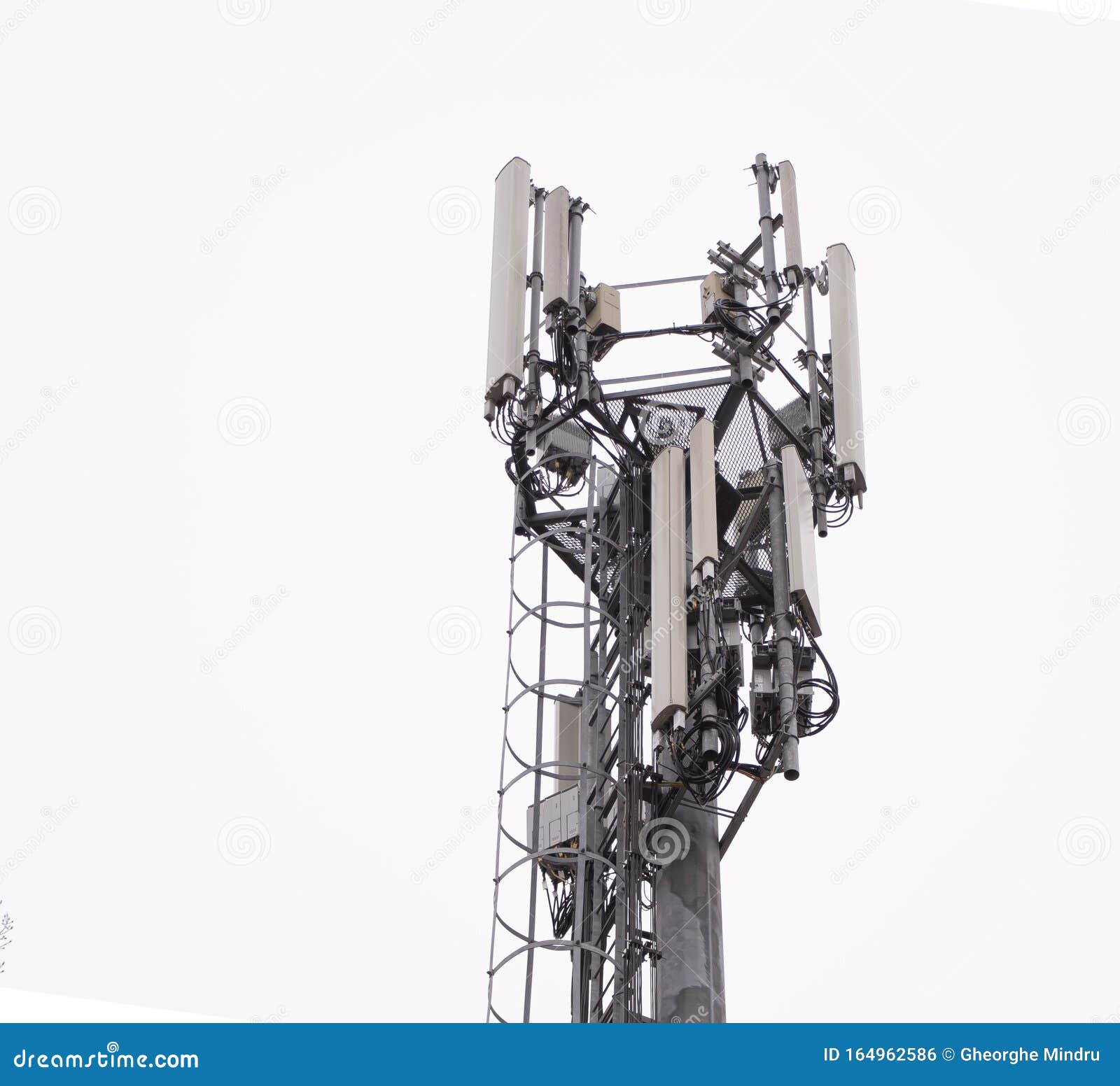 Wifi Antenna on White Sky Close Up Stock Photo - Image of aerial ...