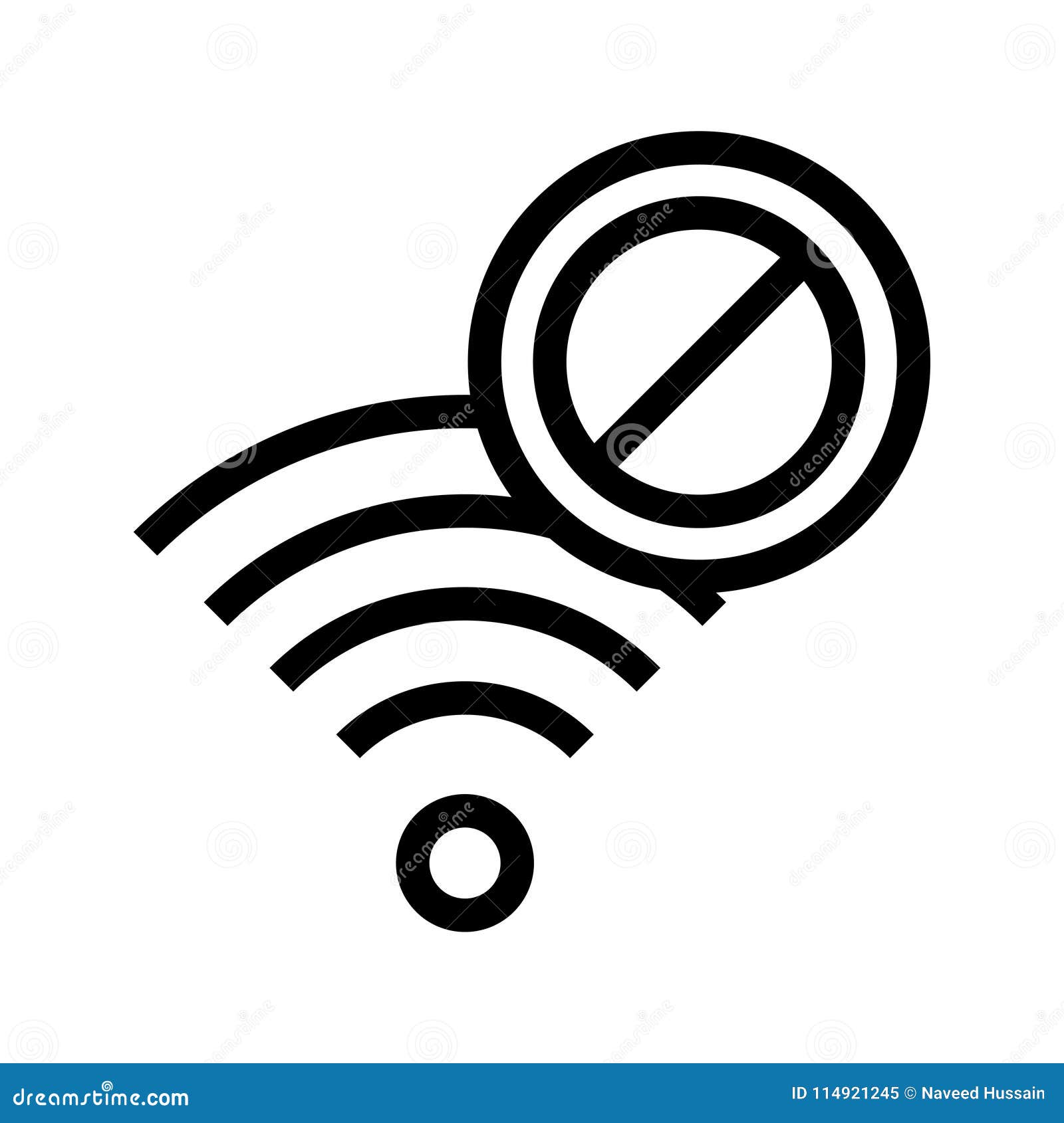 Wifi Ban Vector Line Icon stock illustration. Illustration of icon ...