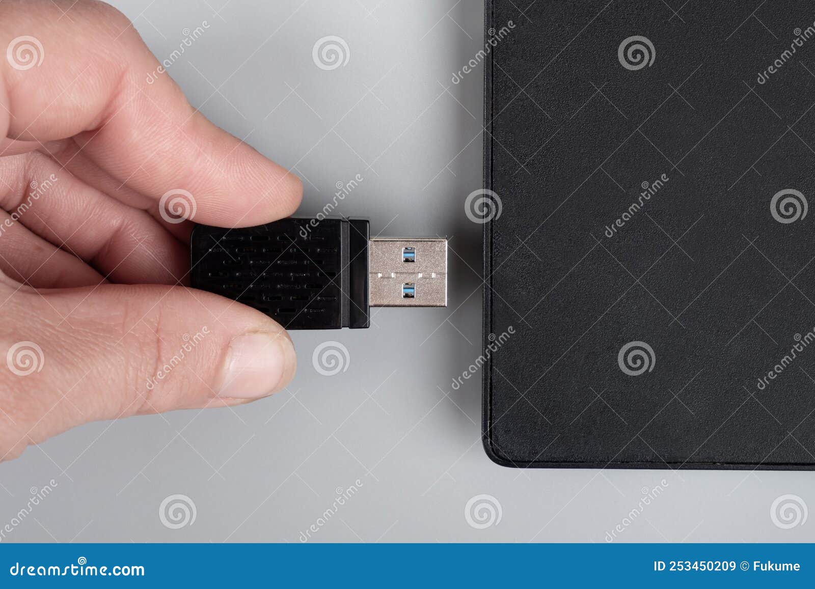 Wifi Booster for Laptop, Hand Insert 5g on Netbook Stock Image - Image ...