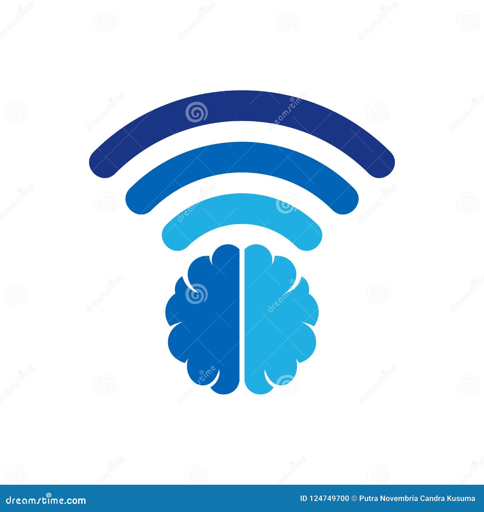 Wifi Brain Logo Icon Design Stock Vector - Illustration of logotype ...