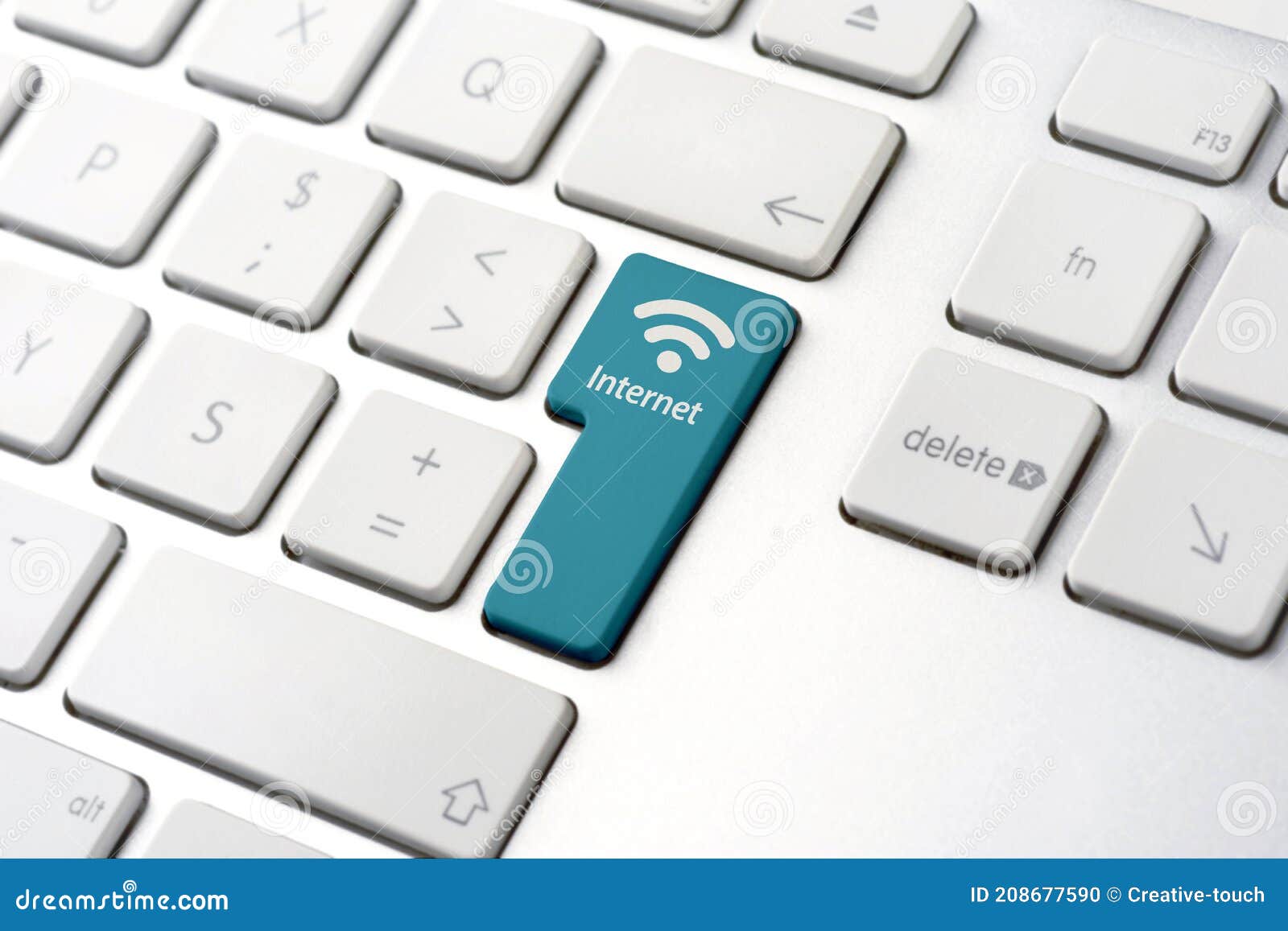Wifi button on keyboard stock photo. Image of shopping - 208677590