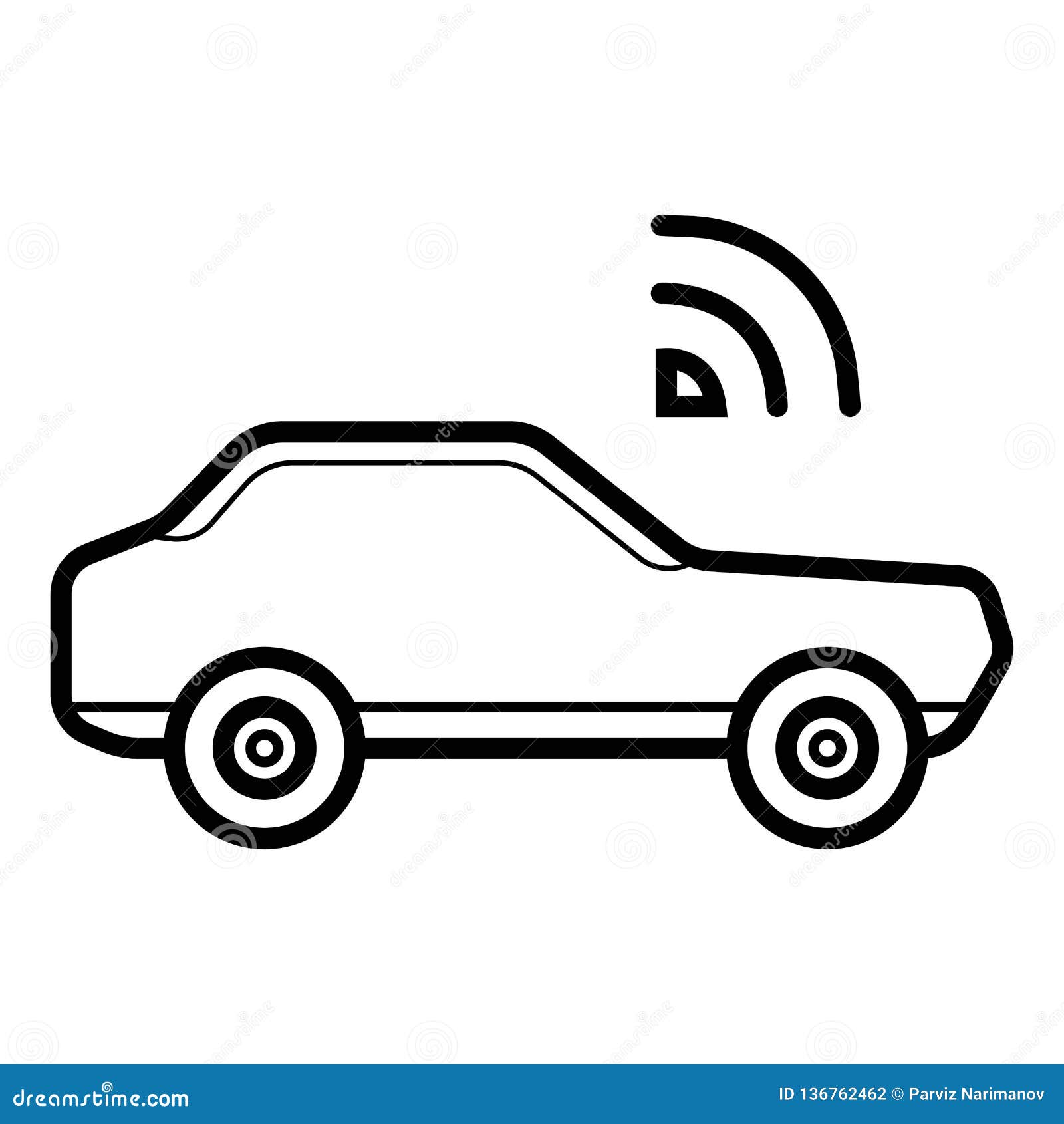 Wifi in Car Icon.car with Wifi Stock Illustration - Illustration of ...