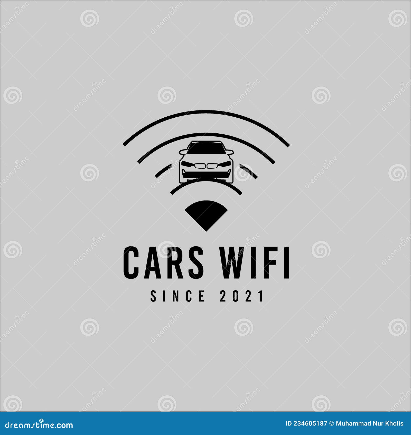 Wifi Car Logo Design Illustration Modern and Simple Style Stock Vector ...