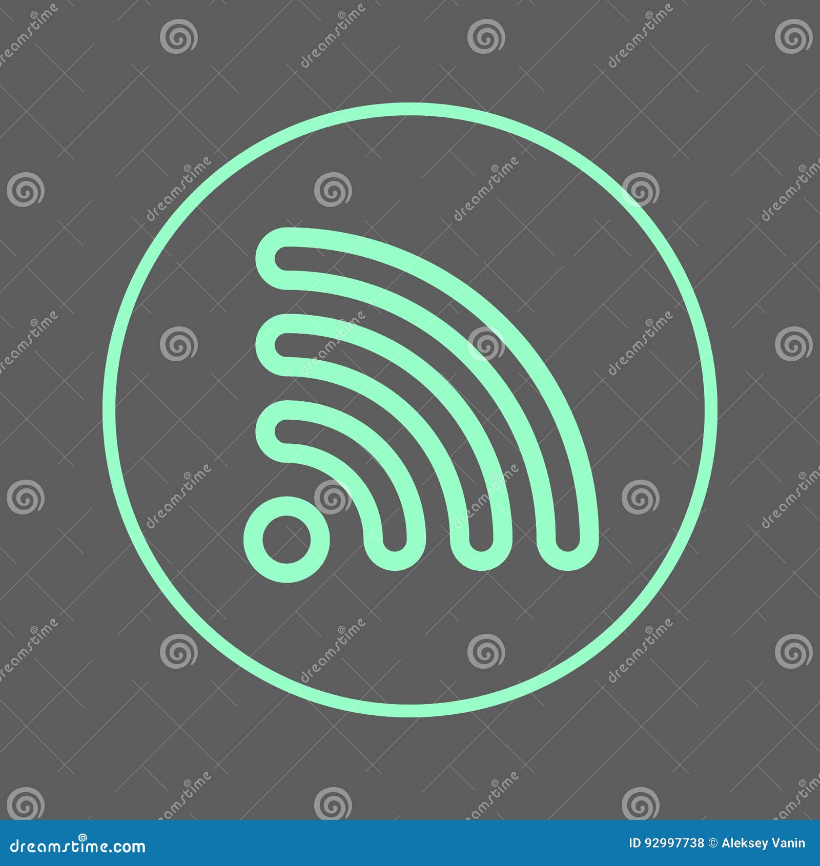 Wifi Circular Line Icon. RSS Feed Round Colorful Sign. Flat Style ...