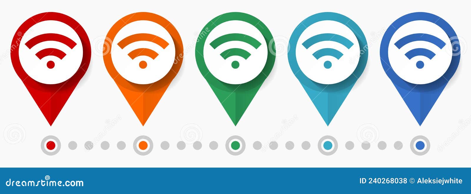 Wifi, Communication Concept Vector Icon Set, Flat Design Pointers ...