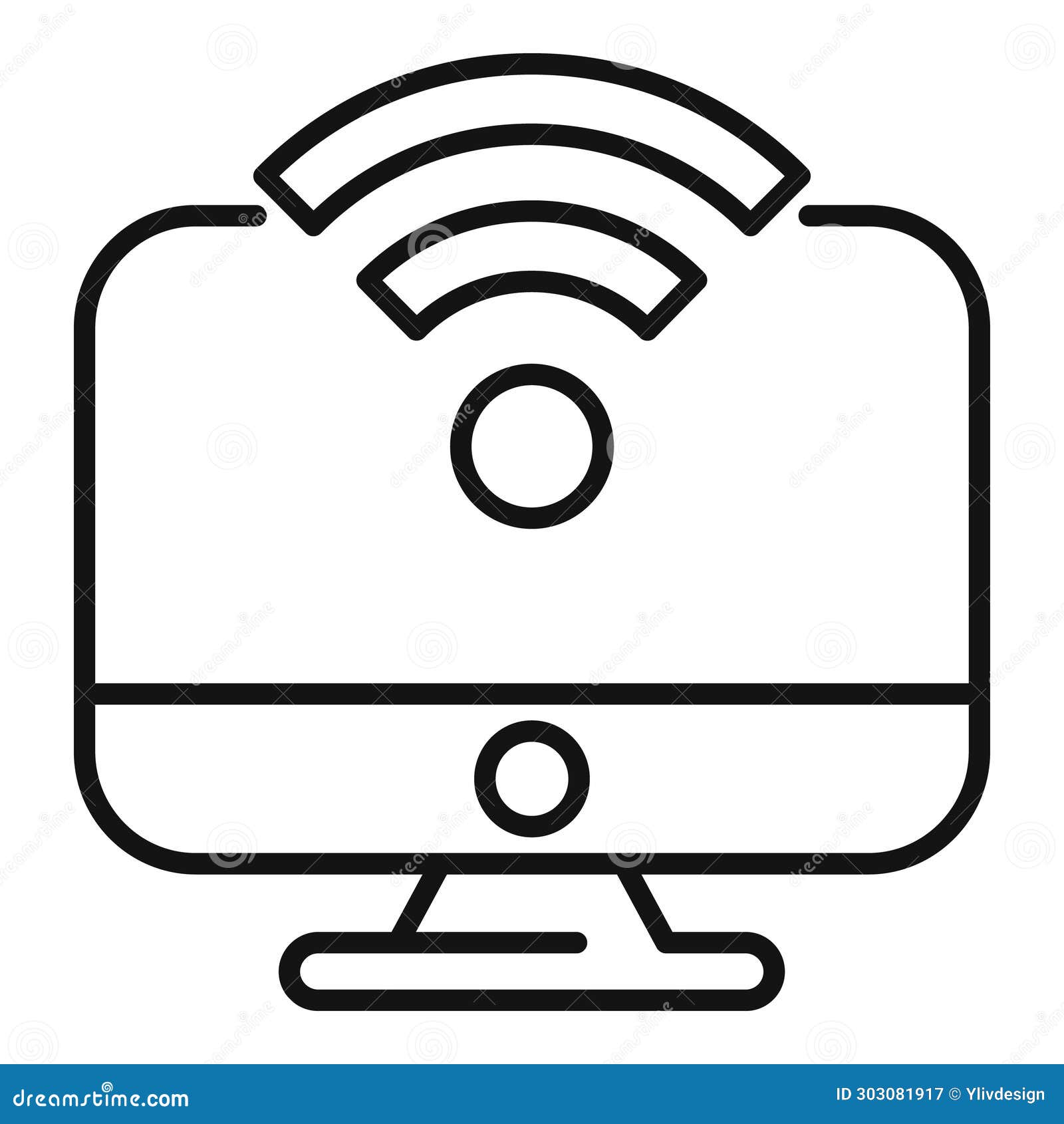 Wifi Computer Connection Icon Outline Vector. Storage Cloud Stock ...