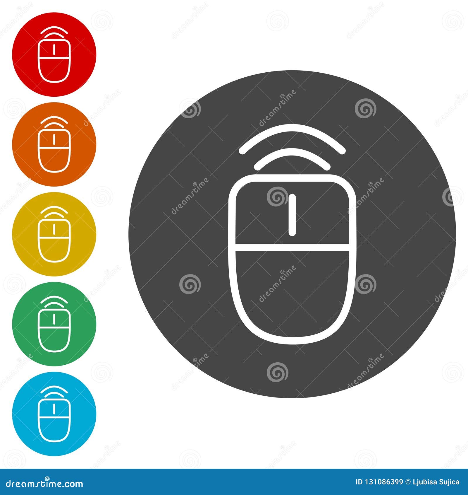 Wifi Computer mouse icon stock vector. Illustration of cable - 131086399