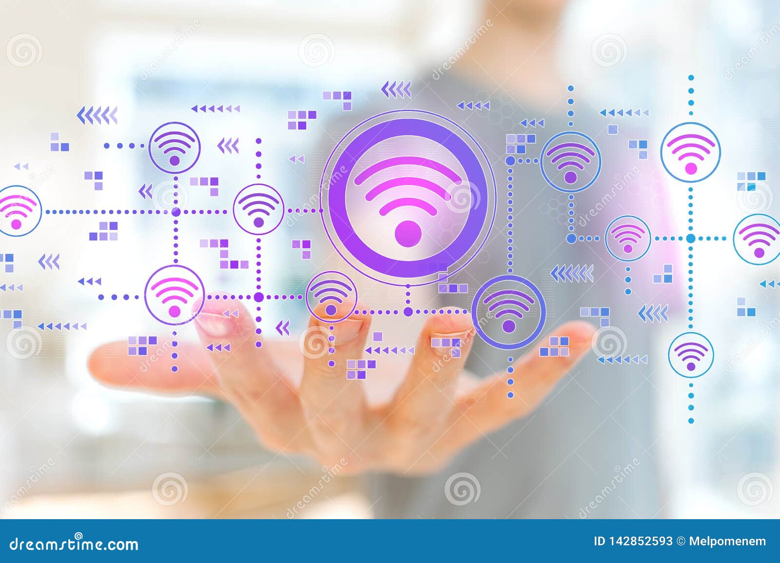 Wifi Concept with Young Man Stock Image - Image of holding, business ...