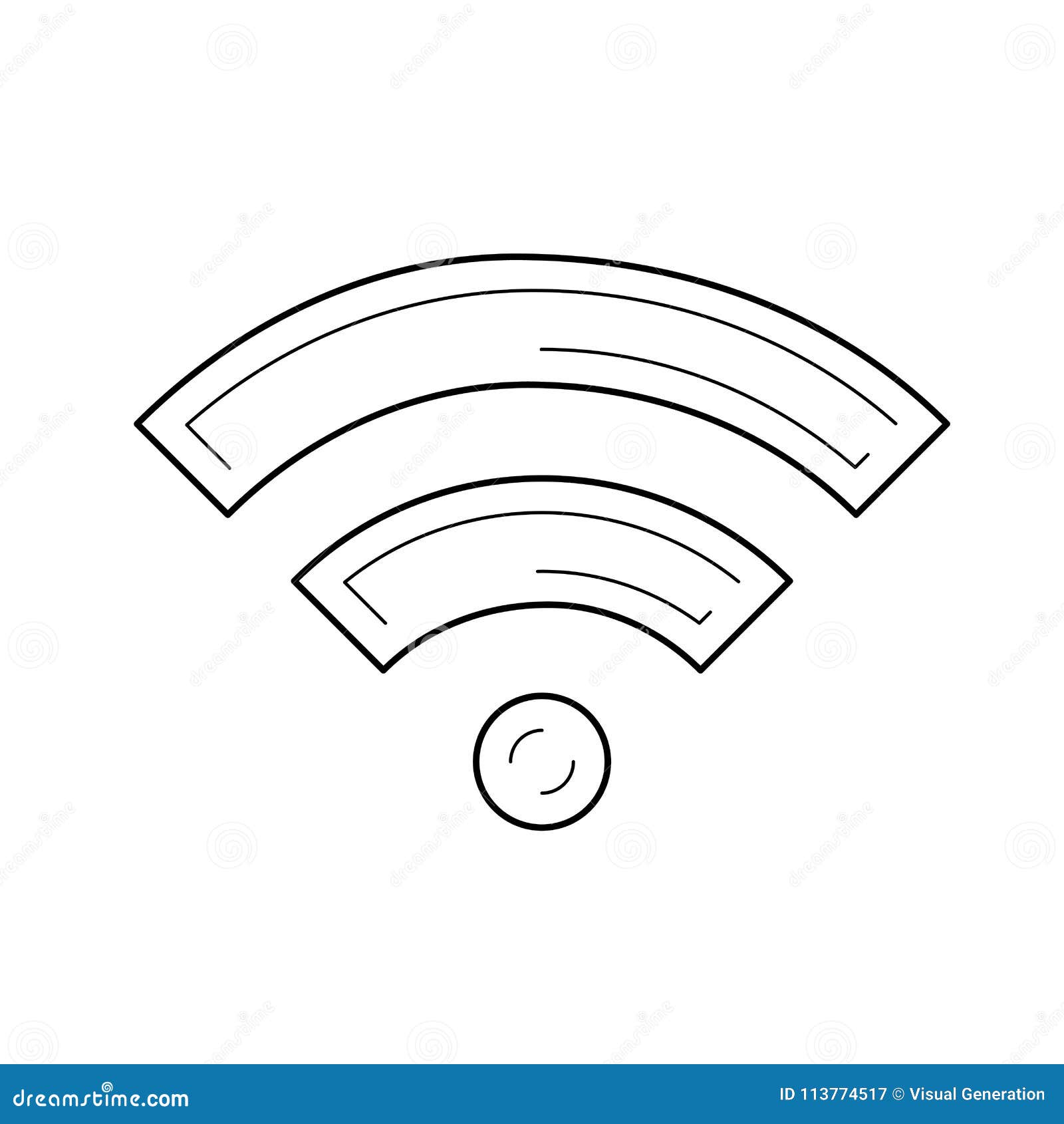 Wifi connection line icon. stock vector. Illustration of contact ...