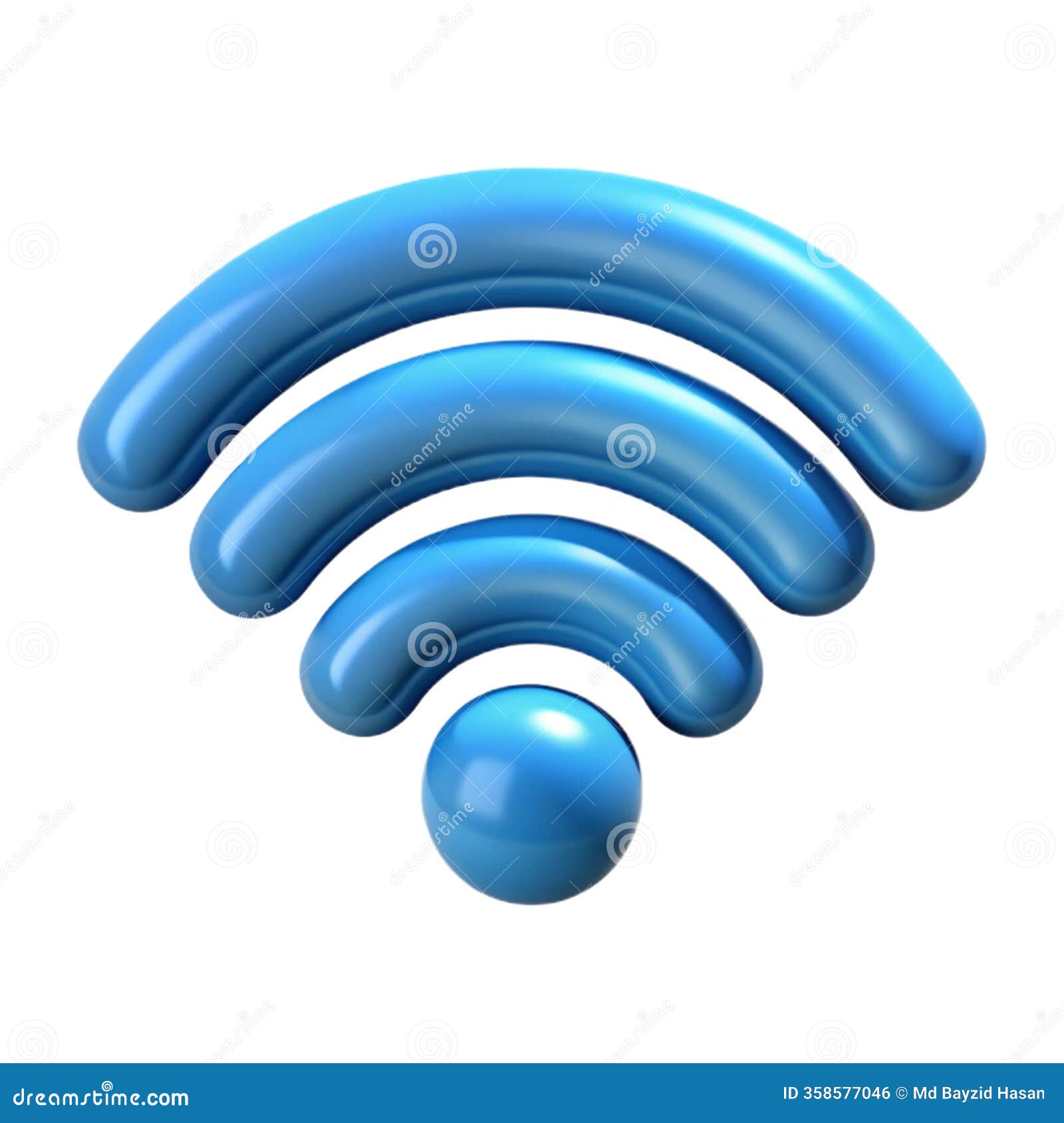 Wifi 3D Icon stock illustration. Illustration of template - 358577046