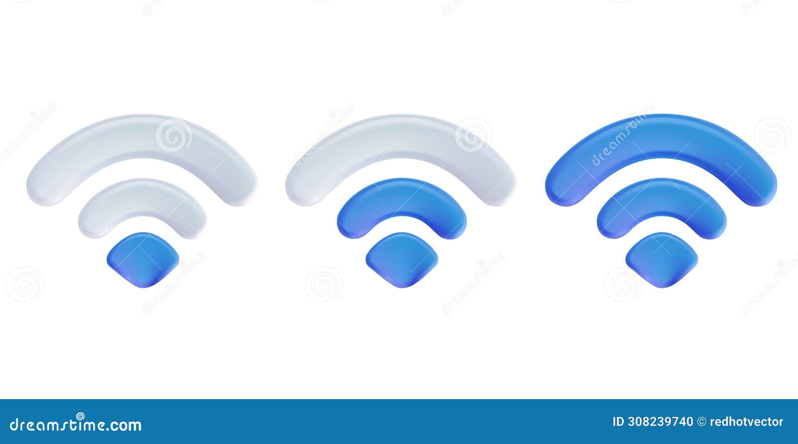 Wifi 3D Icon, Wireless Wi-Fi Connectivity, Connection, Signal Quality ...