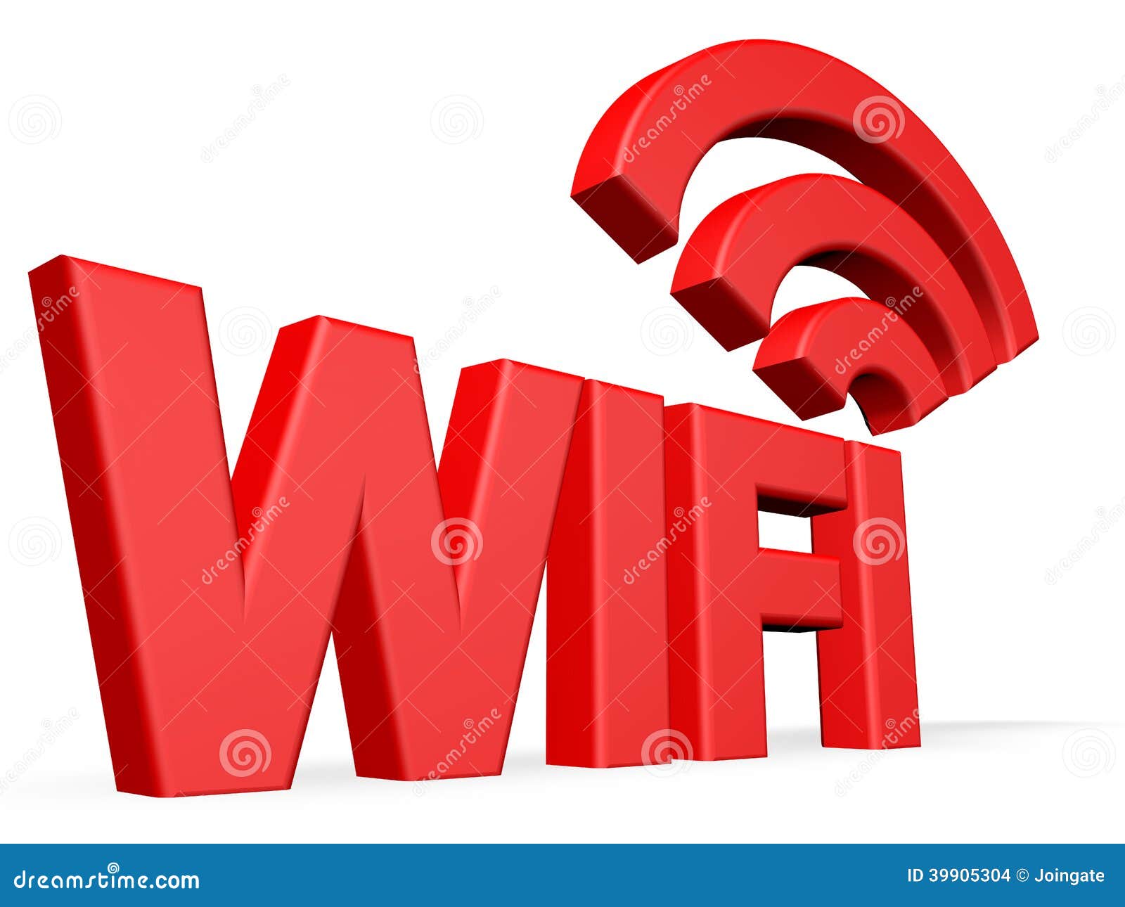 Wifi 3d Text on White Background Stock Illustration - Illustration of ...