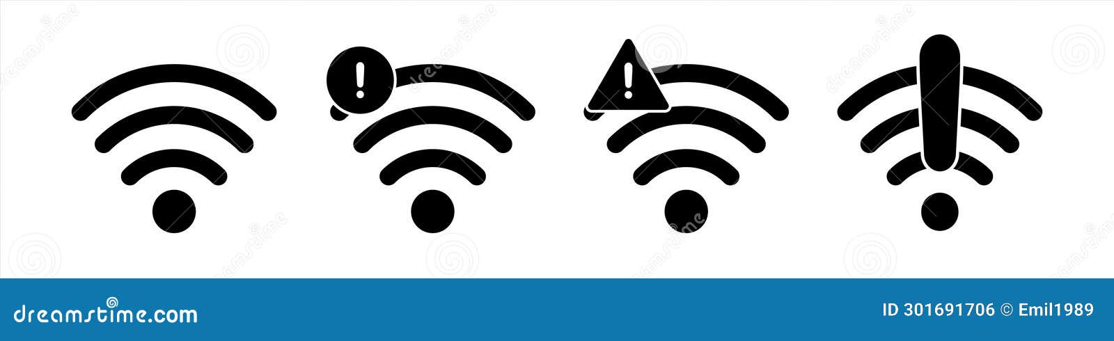 Wifi Error Icon Symbol Basic Simple Design. Stock Illustration ...
