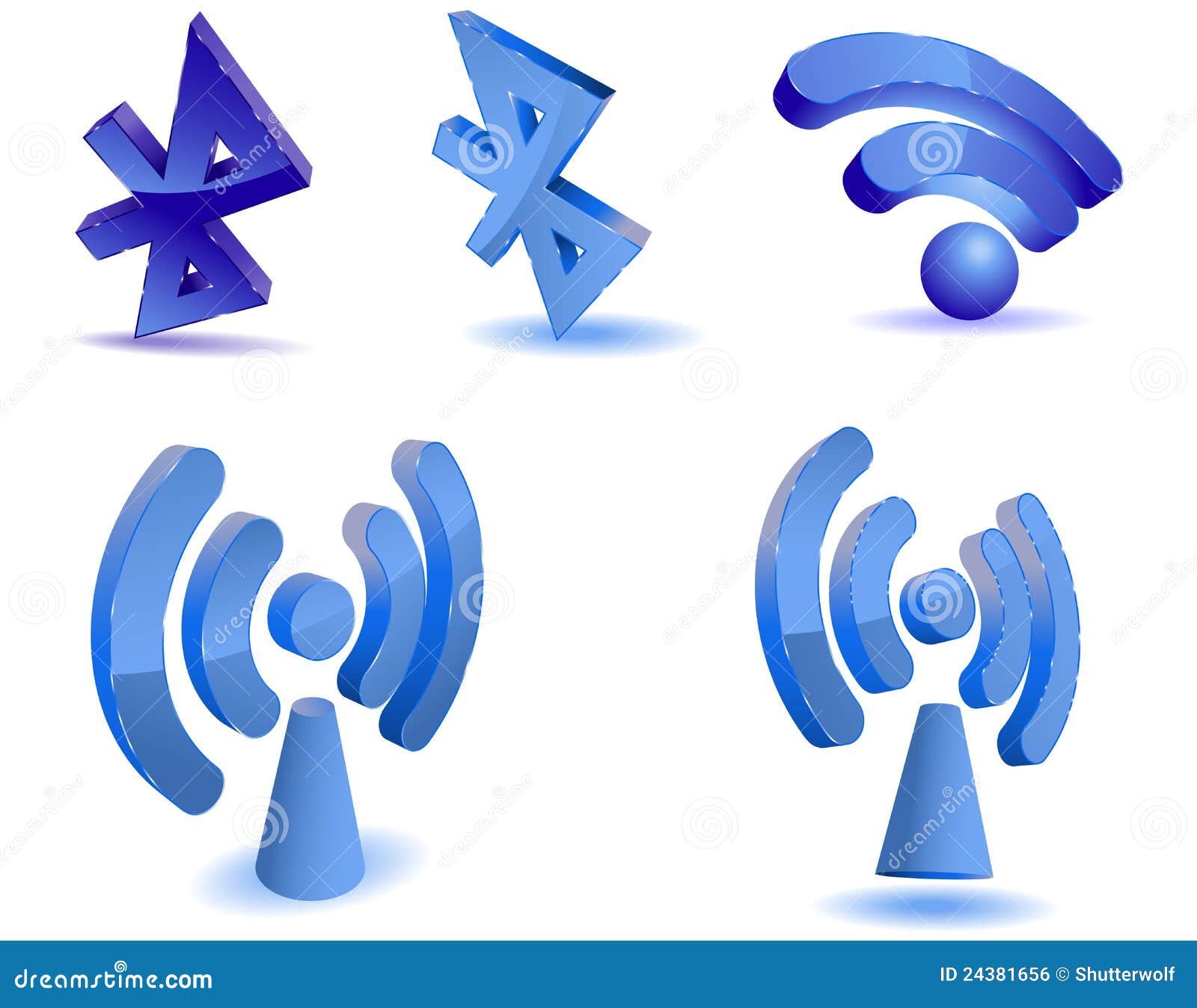 WiFi Et Symboles De Bluetooth Photo éditorial - Illustration of bouton ...