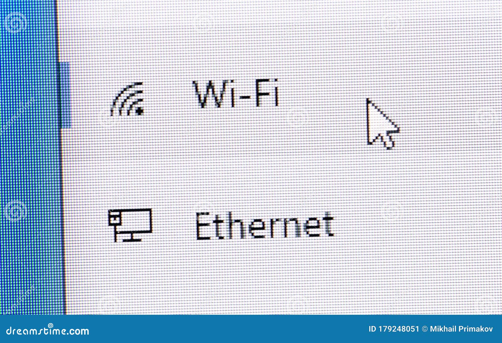 WiFi and Ethernet Icons on the Screen Notebook Stock Image - Image of ...