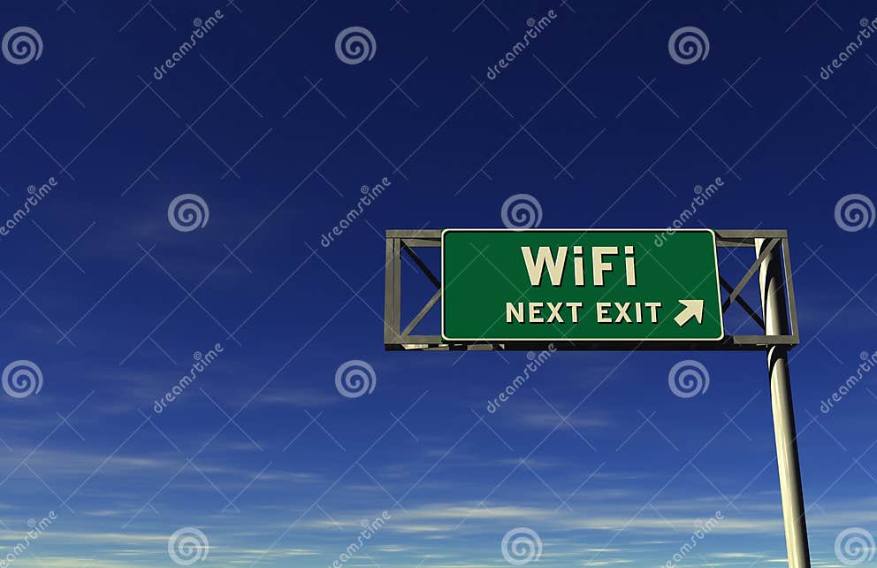 WiFi Freeway Exit Sign stock illustration. Illustration of shape - 16490129