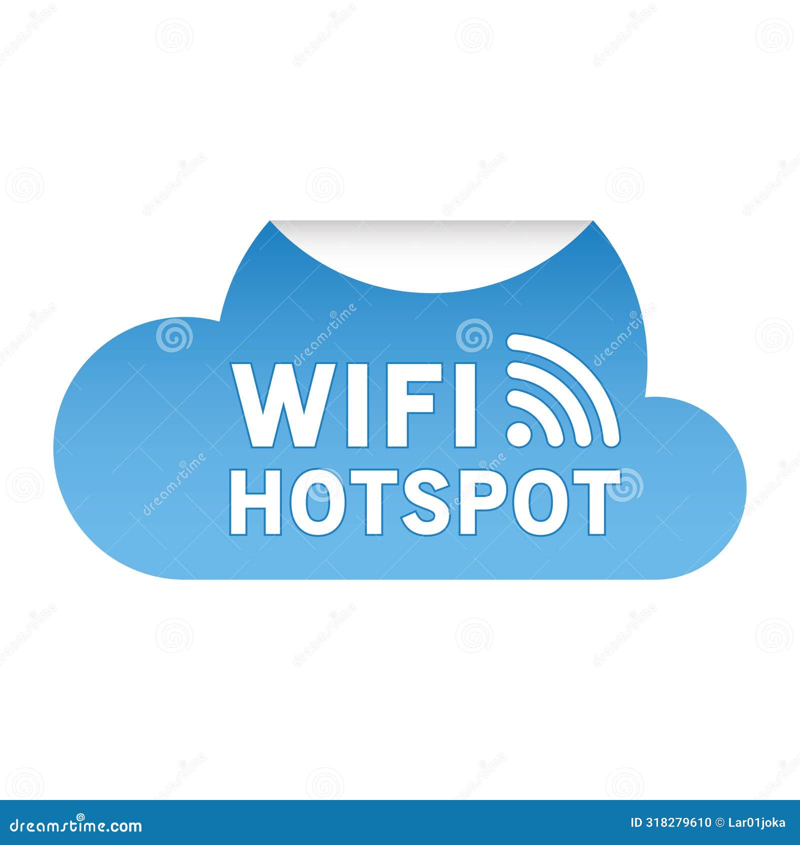 Wifi hot spot label Vector stock vector. Illustration of signal - 318279610