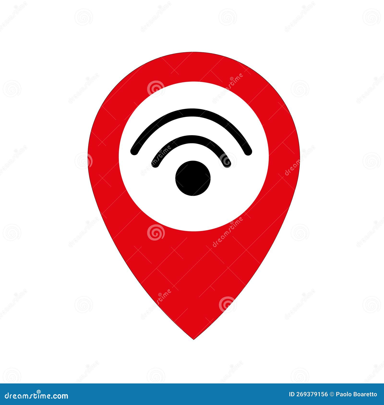 Wifi Hotspot Icon. Drop Shadow Silhouette Map Pointer Symbol Stock ...