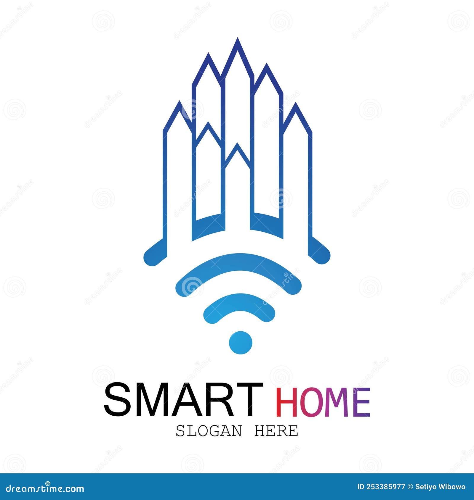 Wifi House Vector Logo.Smart City Tech Icon Vector Stock Vector ...