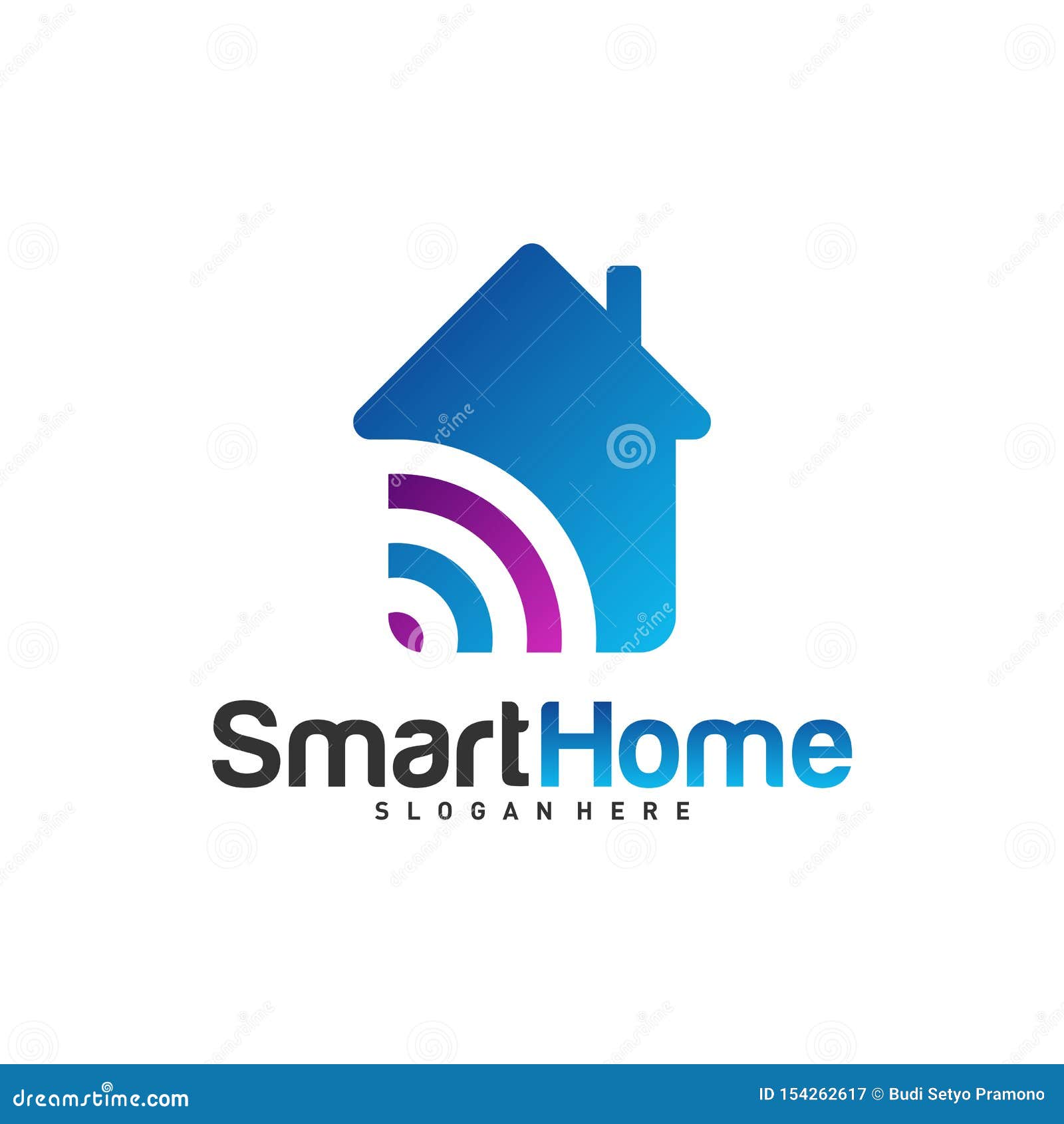 Wifi House Vector Logo. Smart Home Tech Logo Vector Stock Vector ...