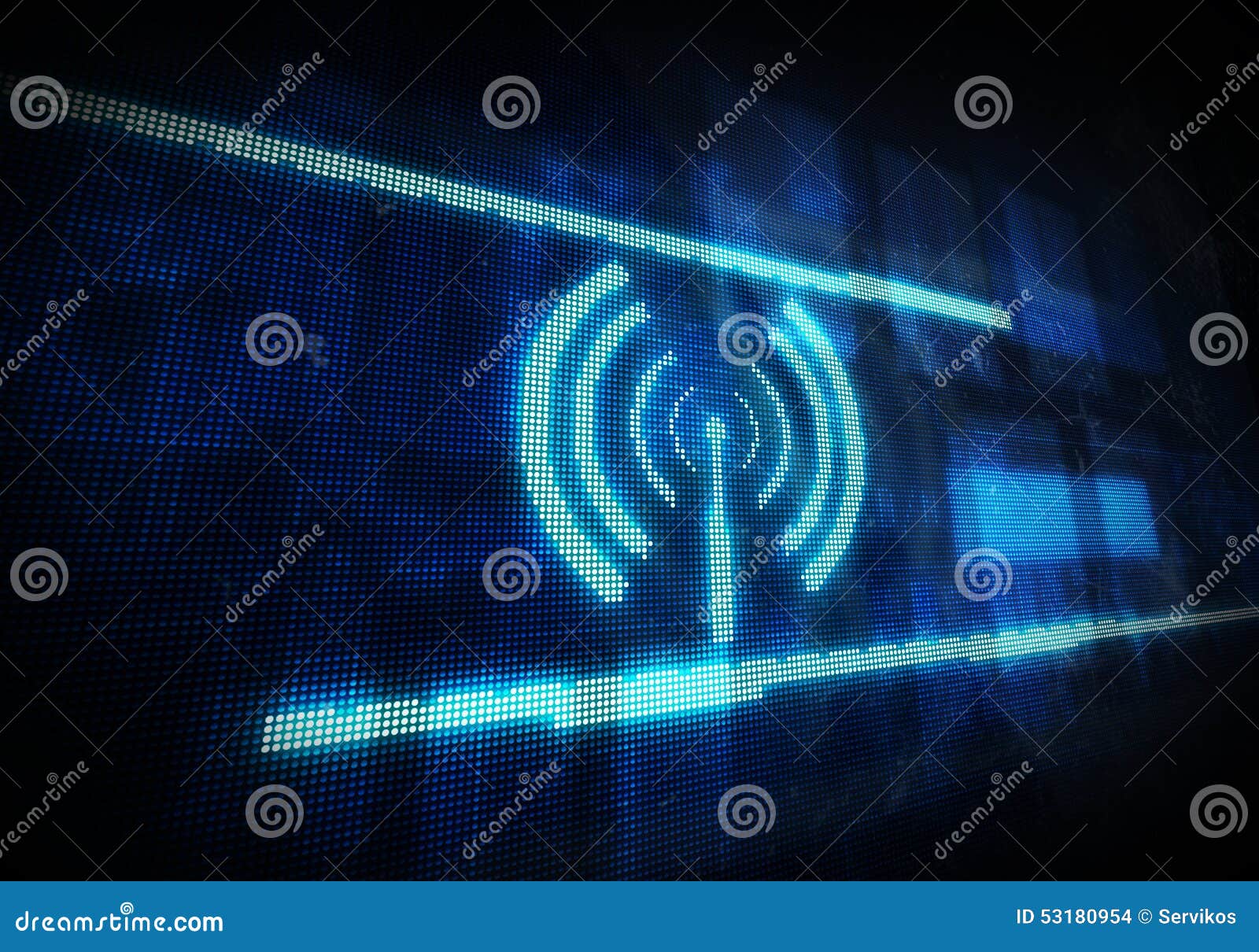 Wifi Icon on Blue Digital Background. Stock Illustration - Illustration ...