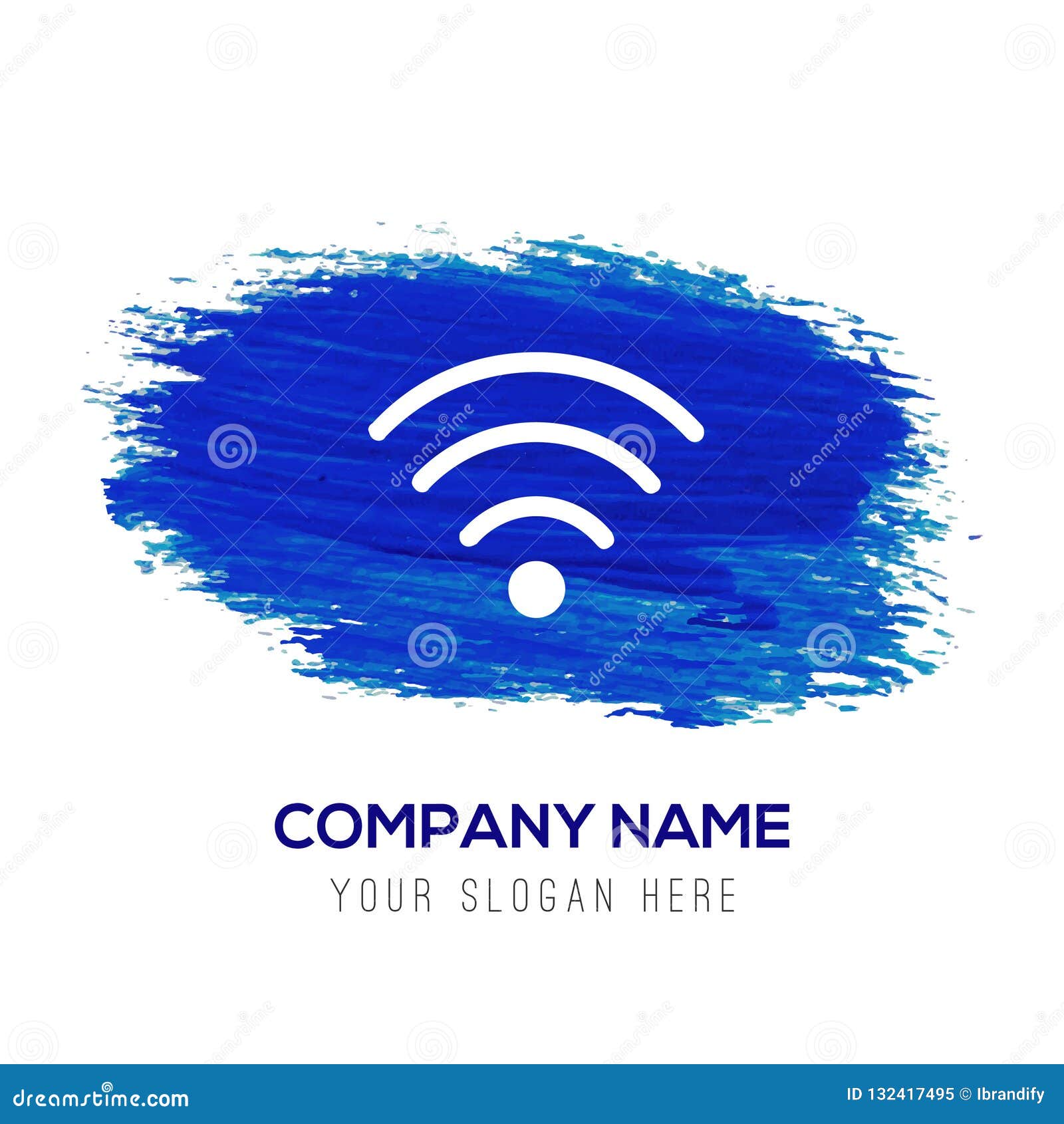 Wifi Icon - Blue Watercolor Background Stock Vector - Illustration of ...