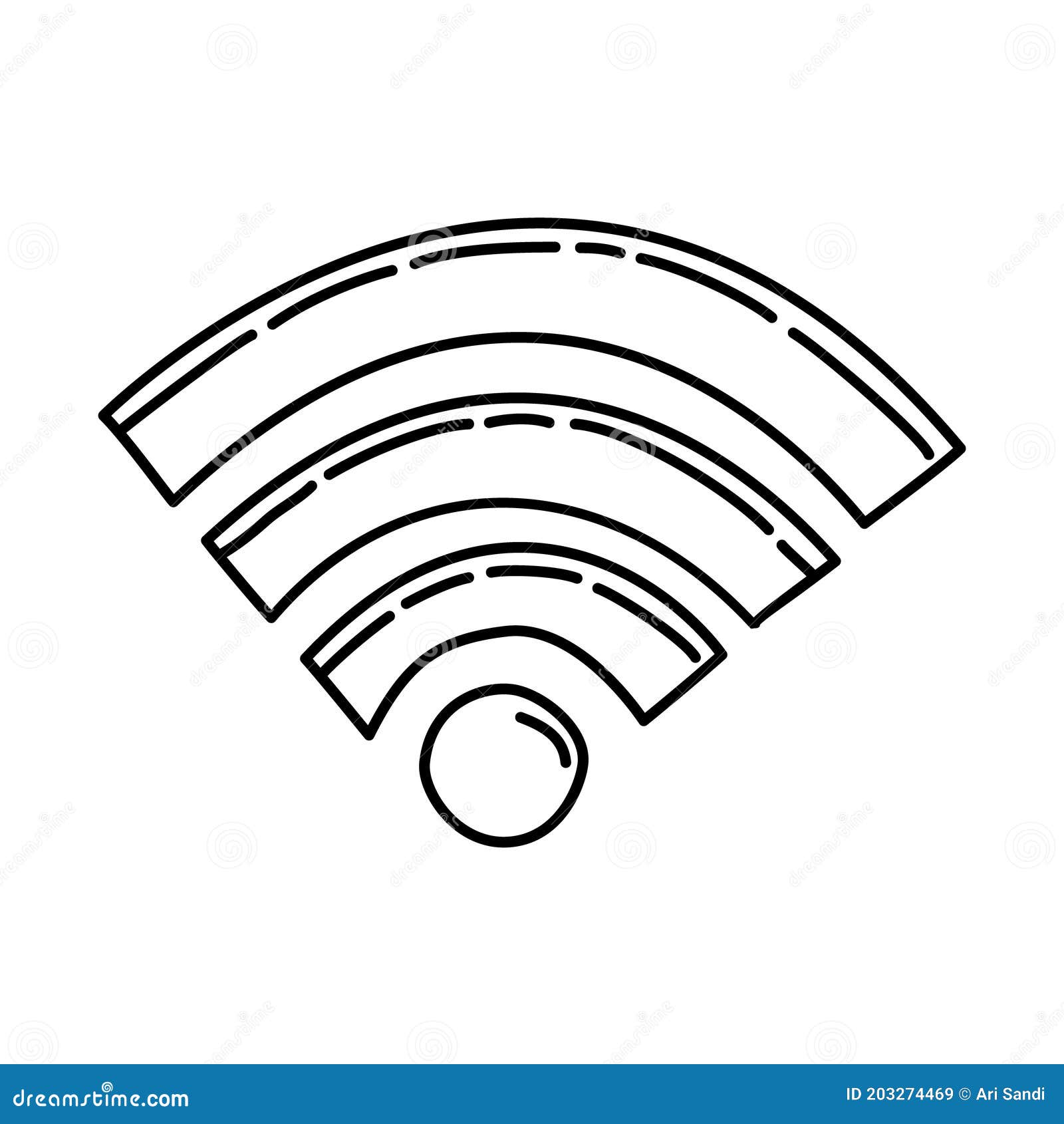 Wifi Icon. Doodle Hand Drawn or Outline Icon Style Stock Illustration ...