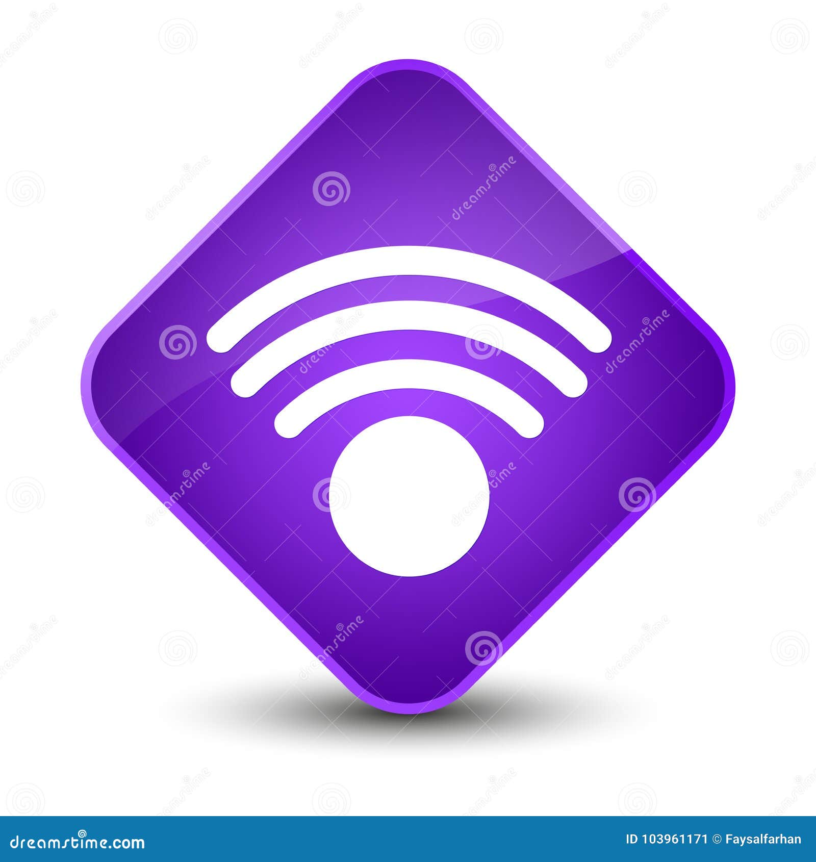 Wifi Icon Elegant Purple Diamond Button Stock Illustration ...
