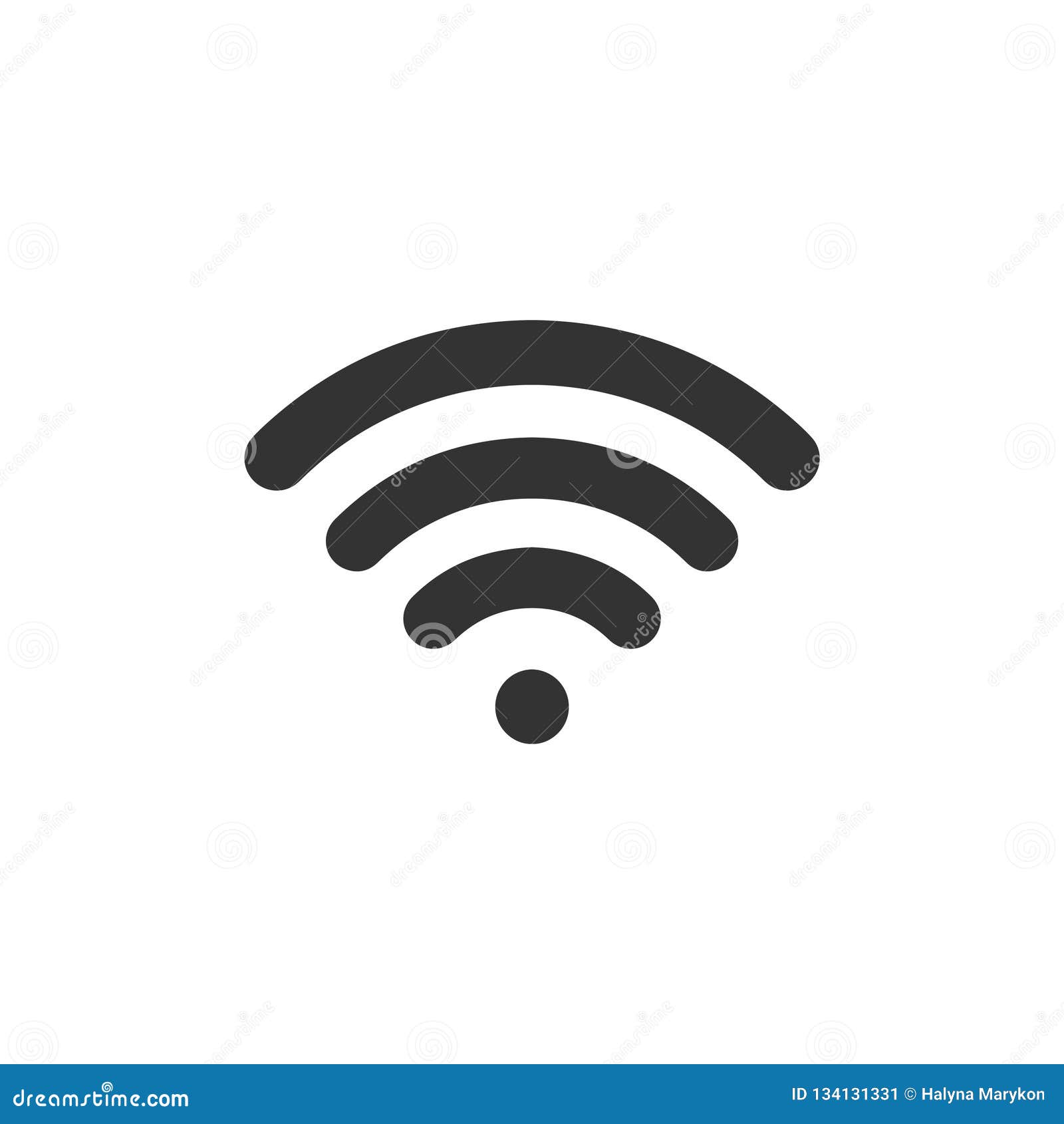 WIFI icon flat stock vector. Illustration of area, rounded - 134131331