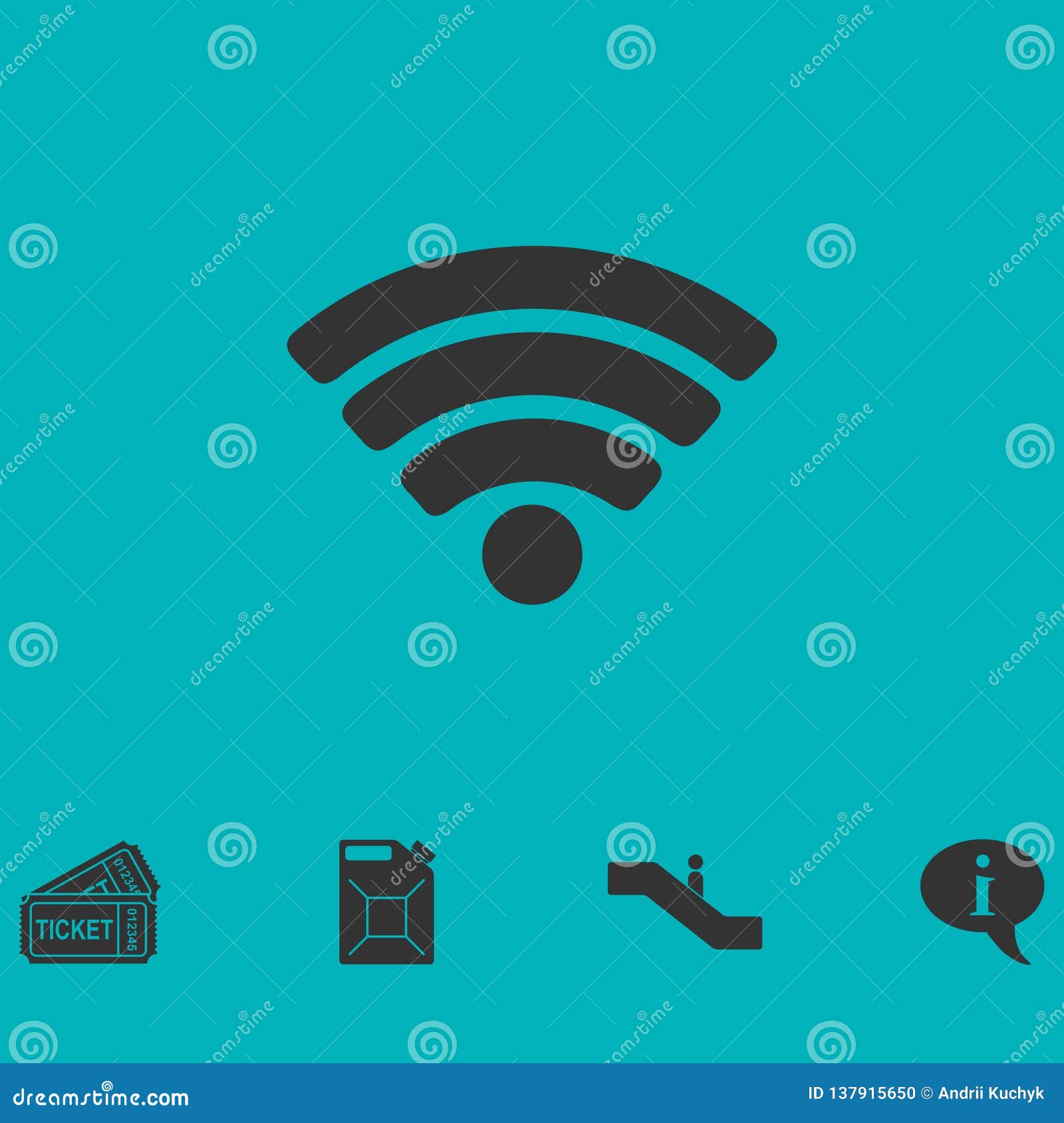 WIFI icon flat stock vector. Illustration of object - 137915650