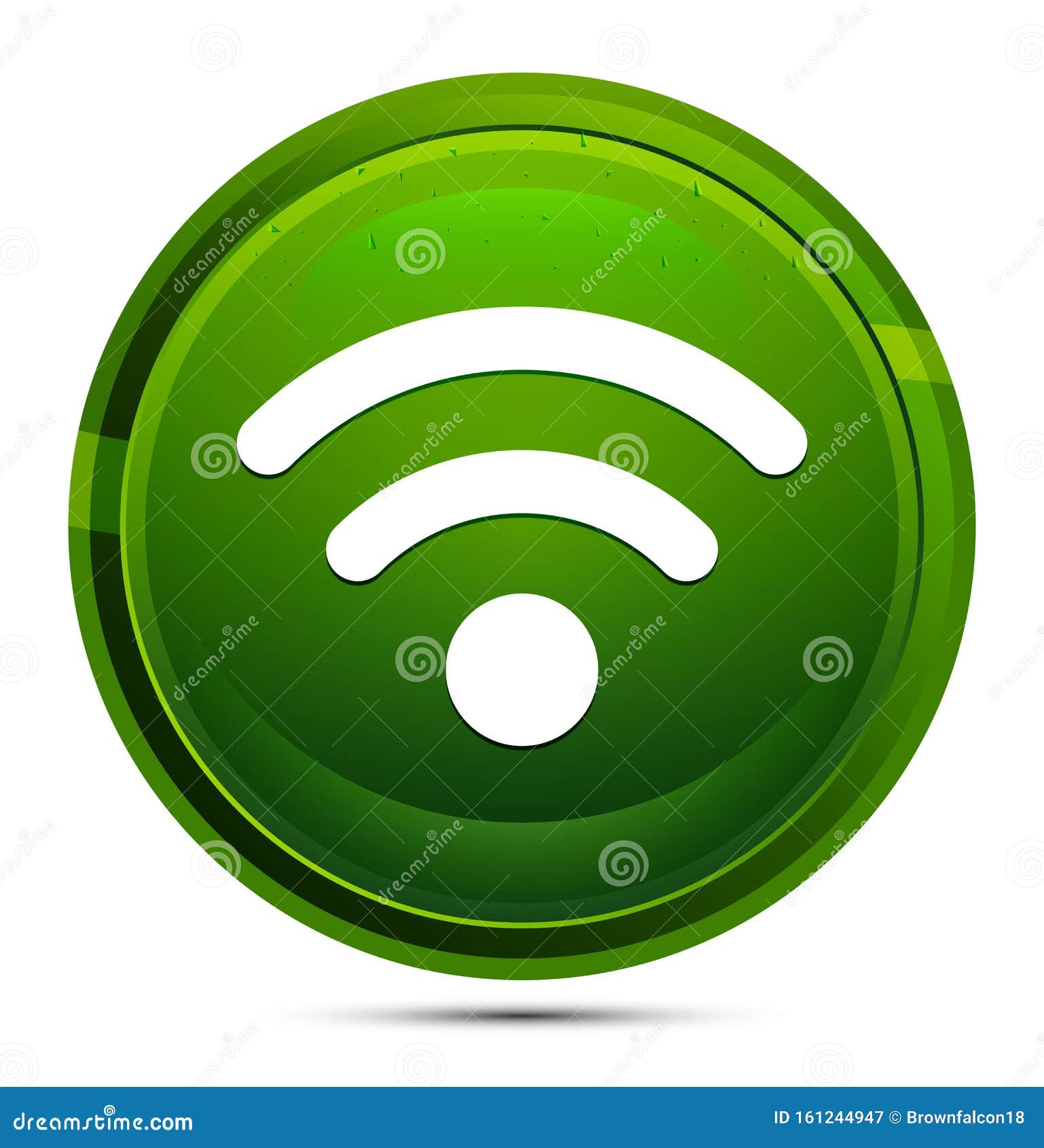 Wifi Icon Glassy Green Round Button Illustration Stock Vector ...