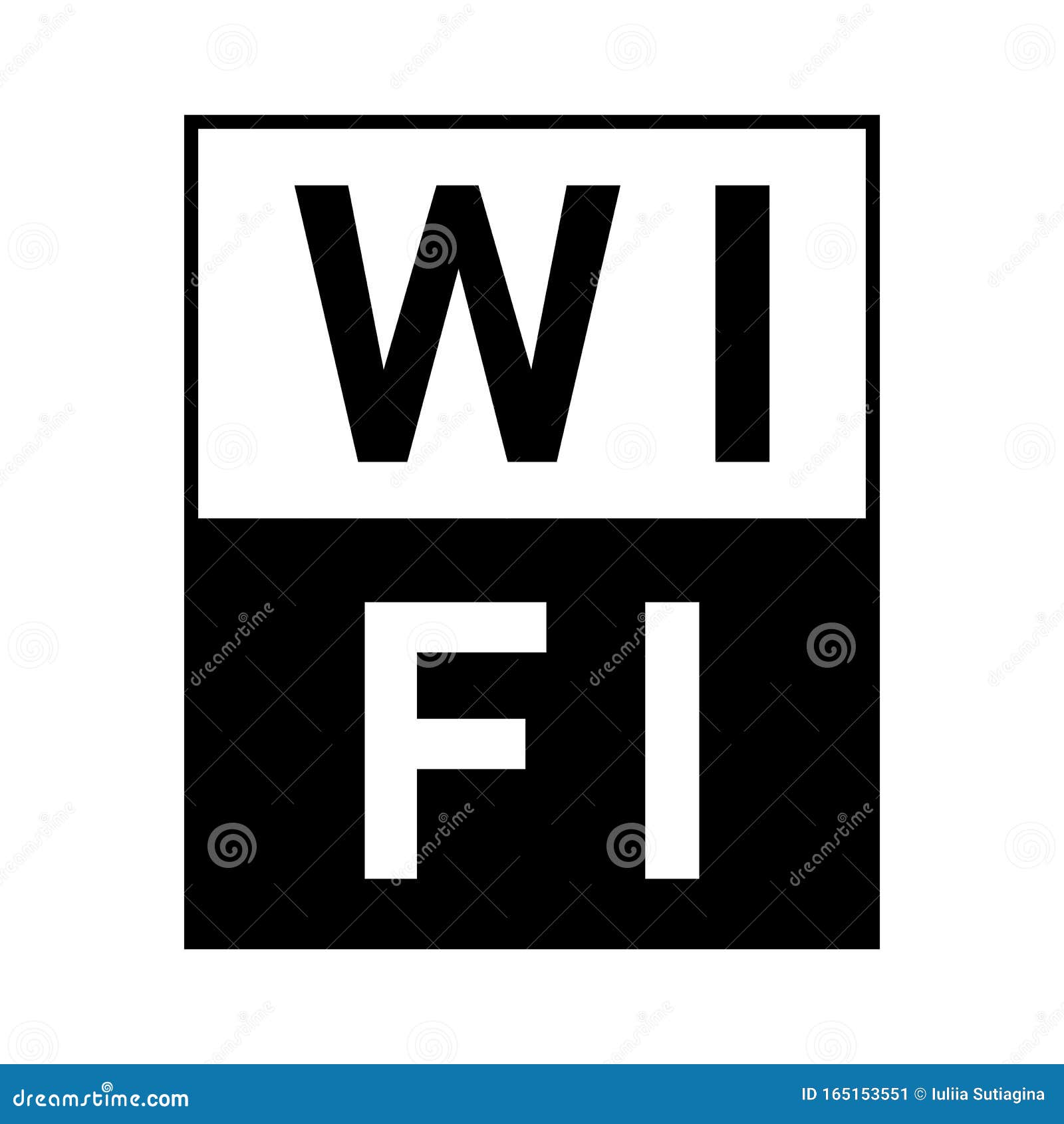 Wifi Icon. Internet Signal. Black and White Symbol, Logo. Vector Stock ...