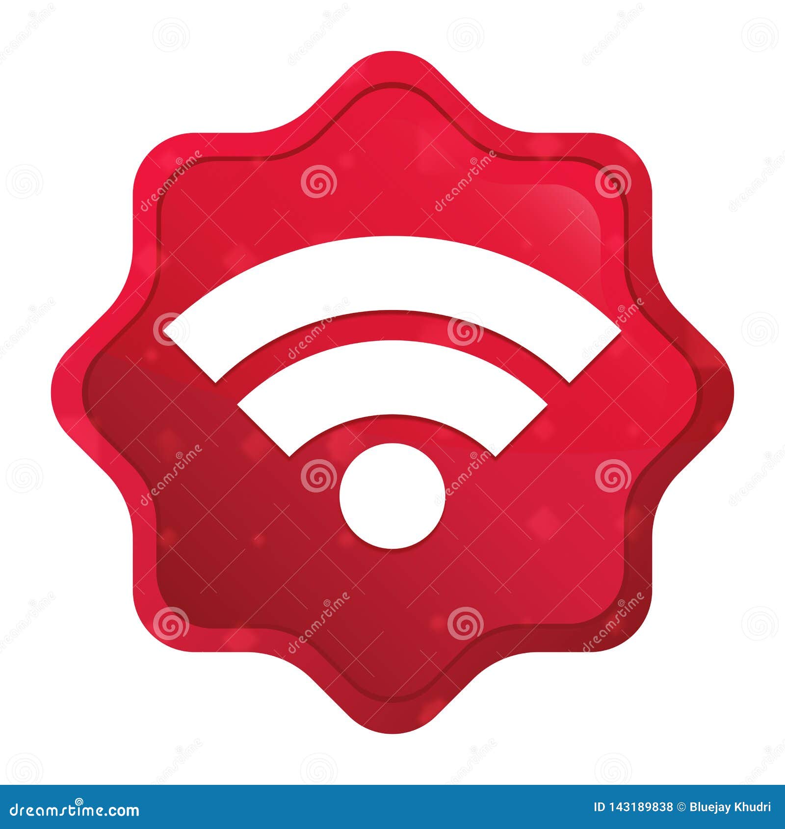 Wifi Icon Misty Rose Red Starburst Sticker Button Stock Illustration ...