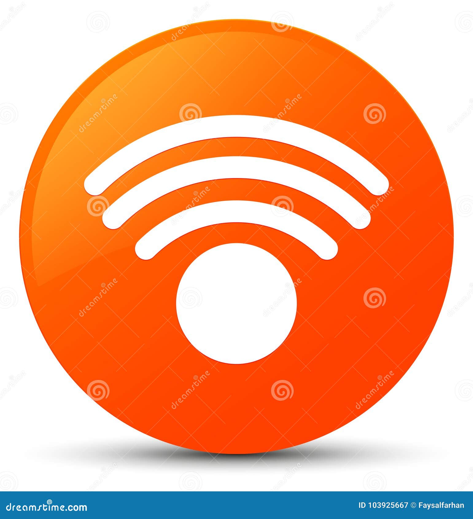 Wifi Icon Orange Round Button Stock Illustration - Illustration of ...