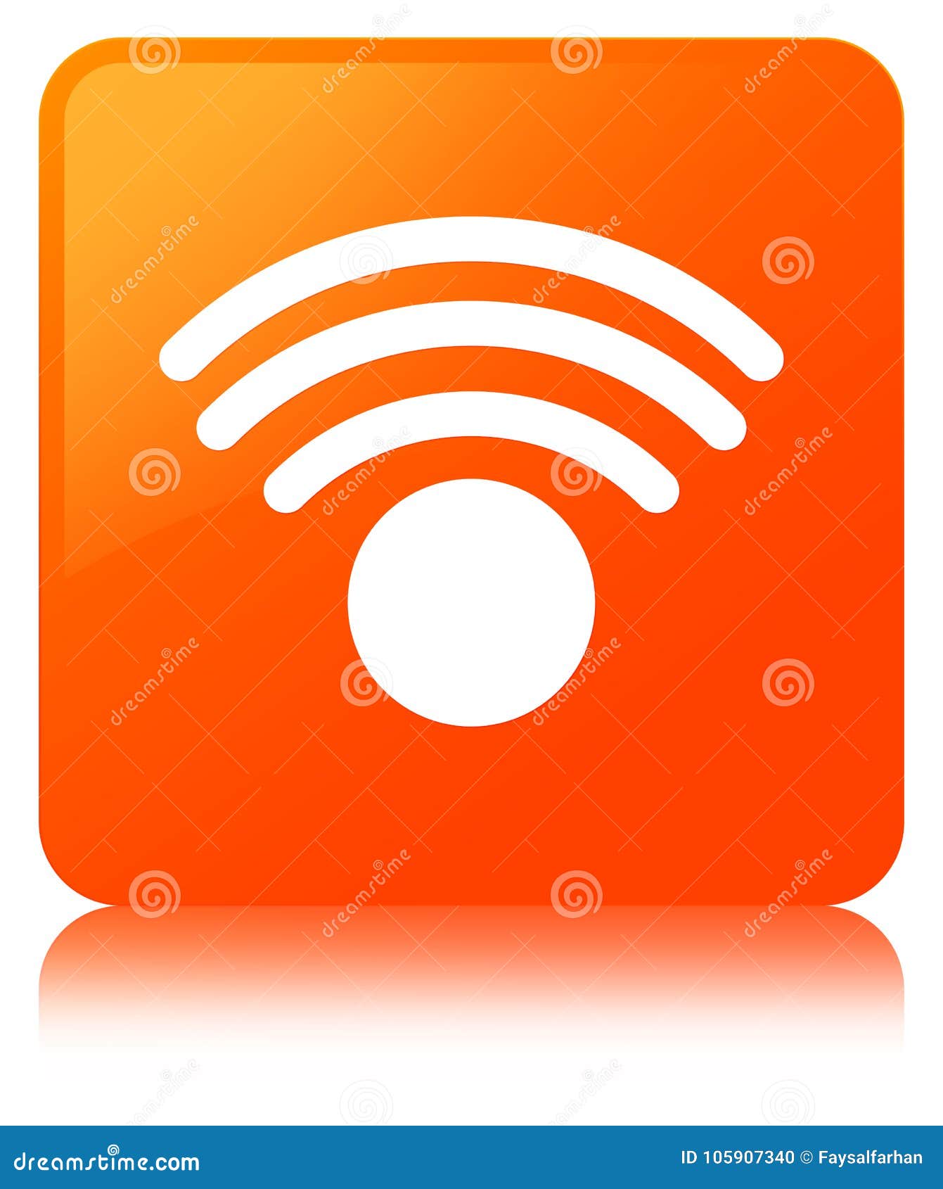 Wifi Icon Orange Square Button Stock Illustration - Illustration of ...