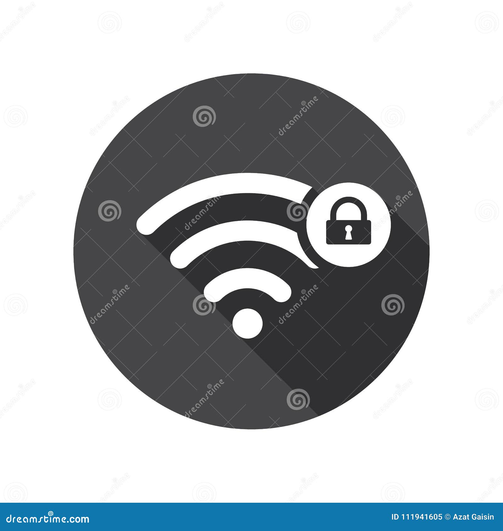 Wifi Icon with Padlock Sign. Wifi Icon and Security, Protection ...