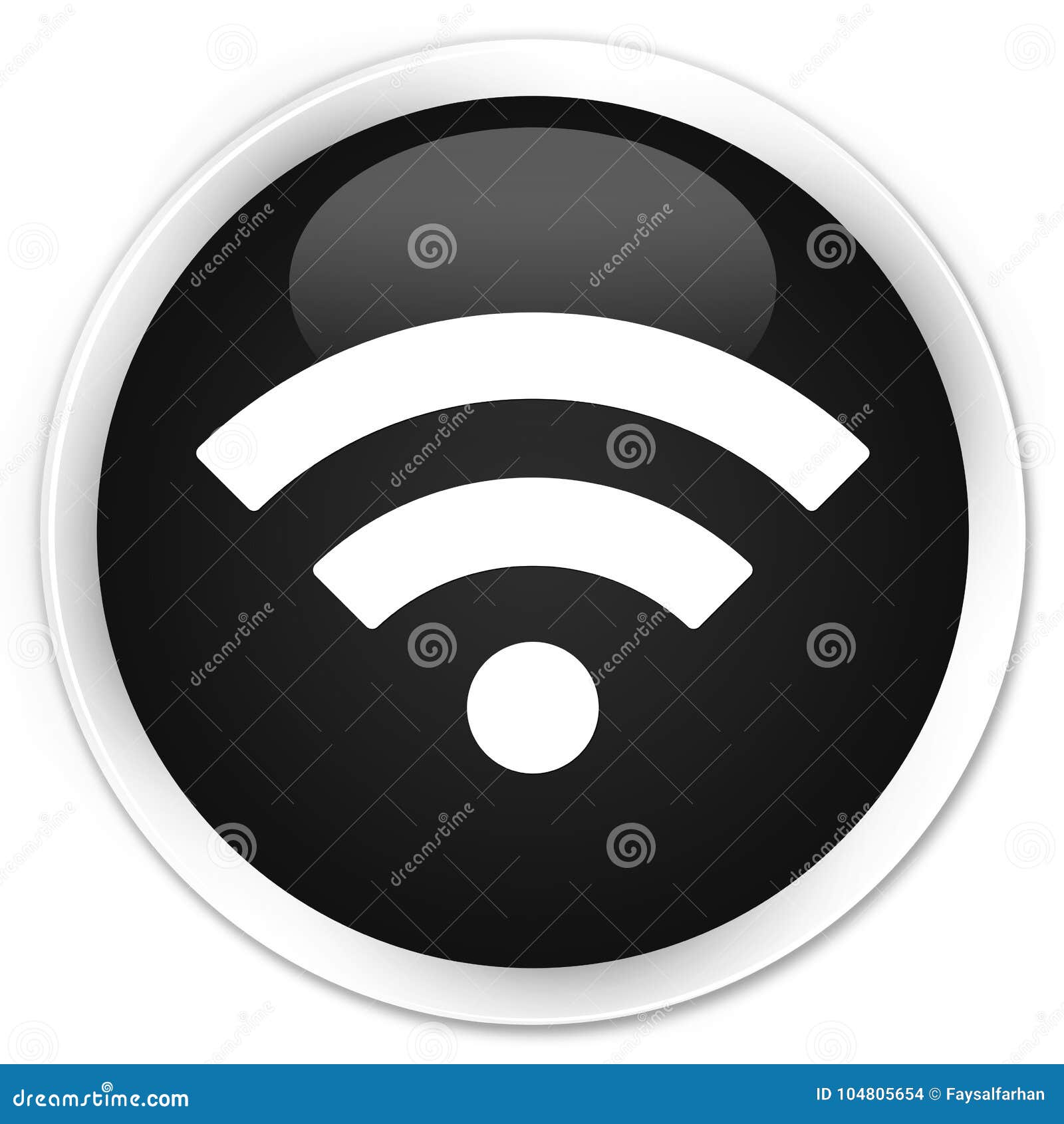 Wifi Icon Premium Black Round Button Stock Illustration - Illustration ...