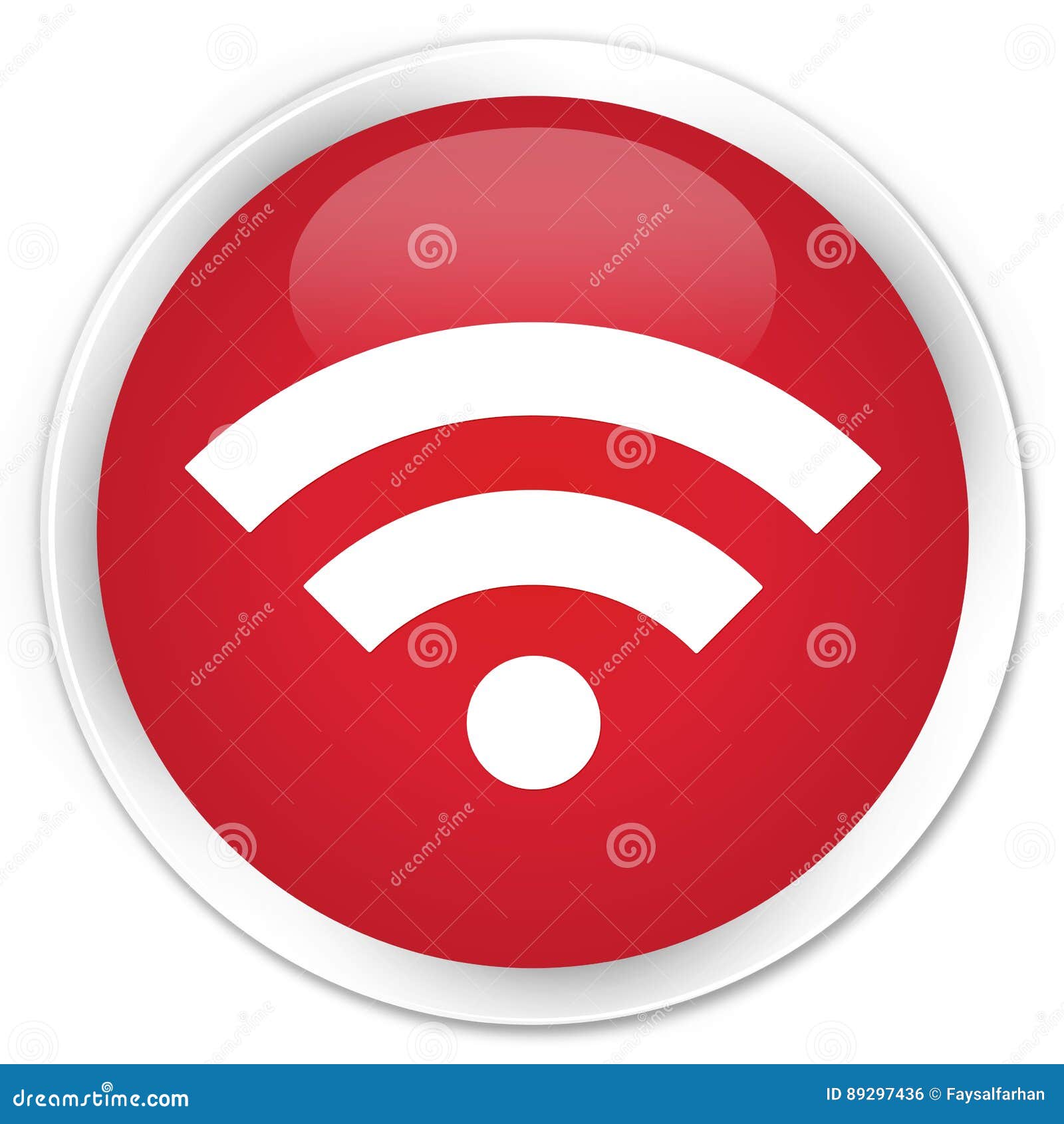 Wifi Icon Premium Red Round Button Stock Illustration - Illustration of ...
