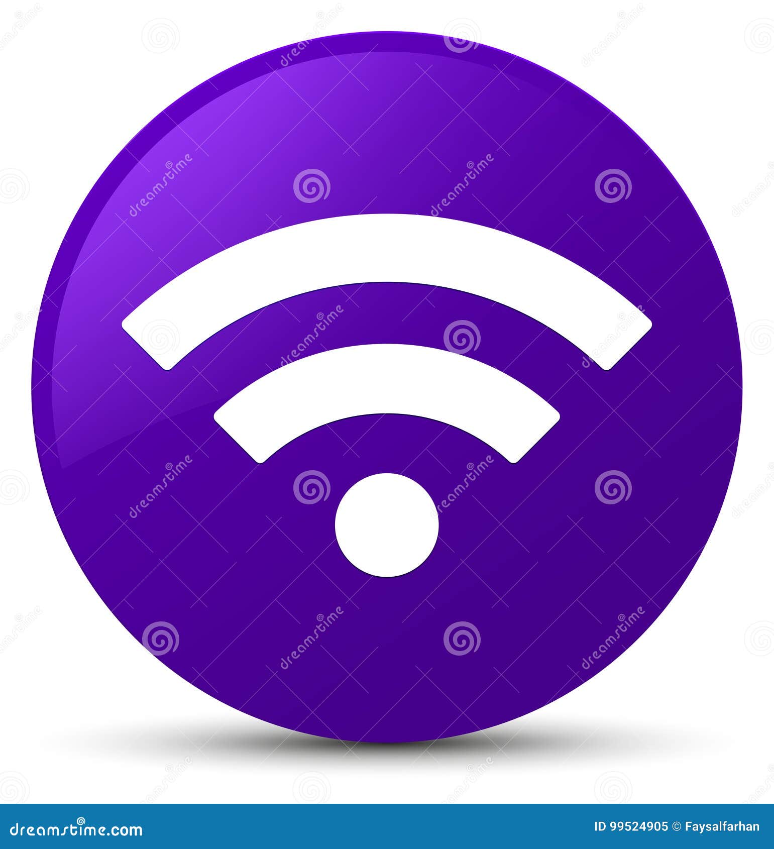 Wifi Icon Purple Round Button Stock Illustration - Illustration of sign ...