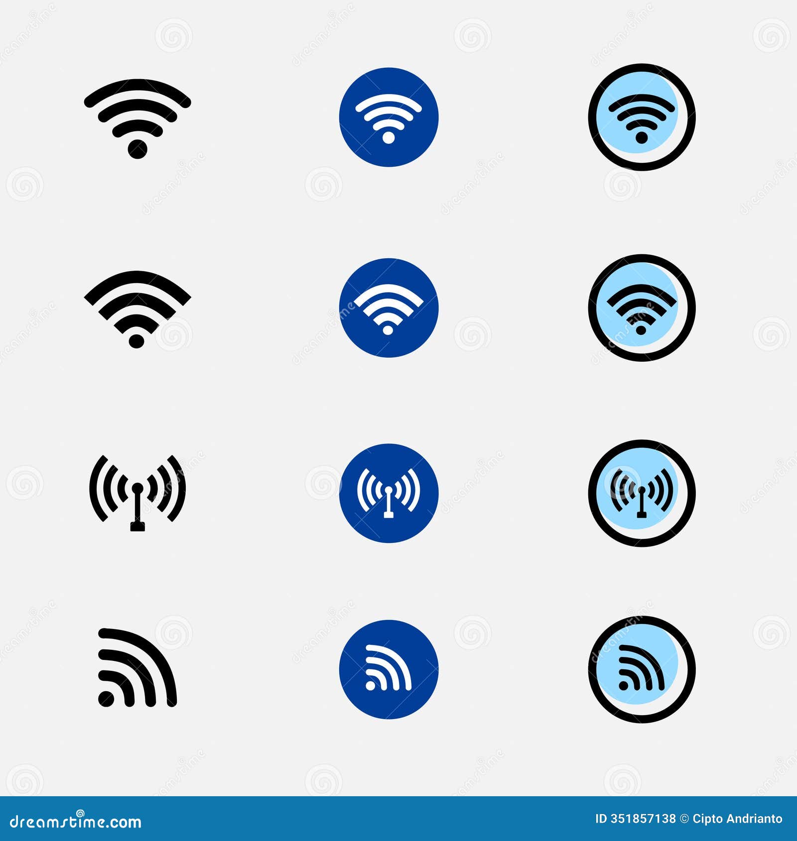 Wifi Icon. Set Free Wifi Sign Isolated Icon. Wifi Network Linear Icon ...