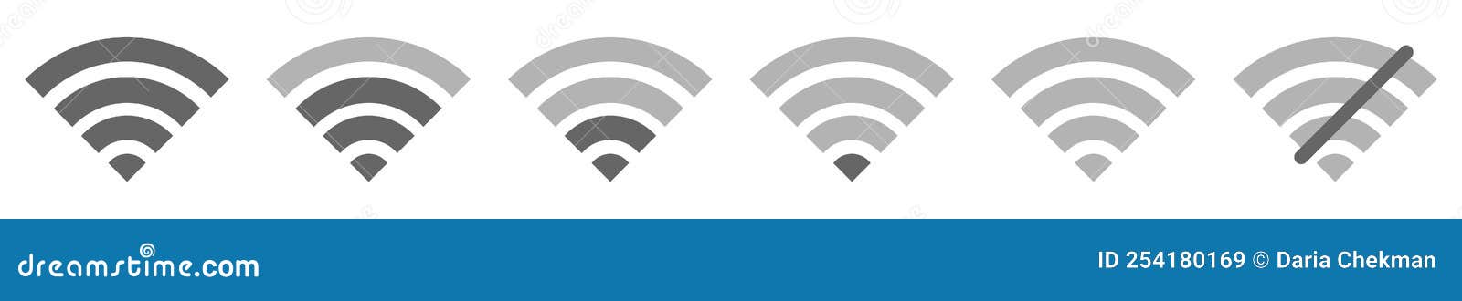 Wifi Icon Set Symbol. Wireless Network and Wi-fi Icon Stock Vector ...