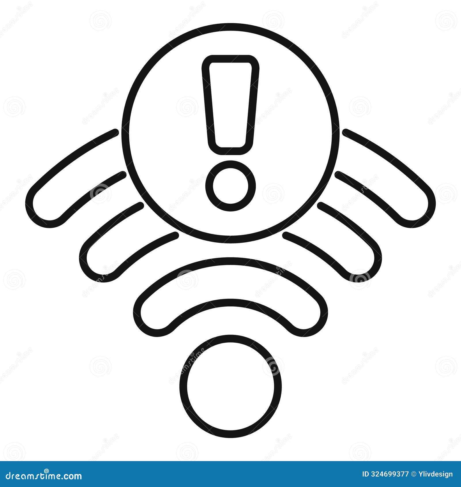 Wifi Icon Showing Exclamation Point Warning Signalling Internet Problem ...